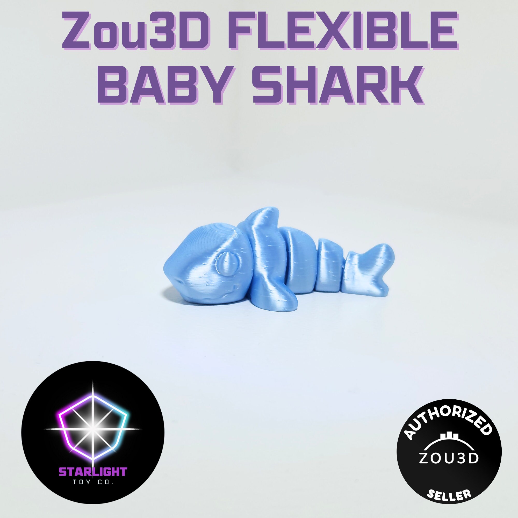 3D Printed Baby Shark Made to Order Articulated Shark Desk - Etsy