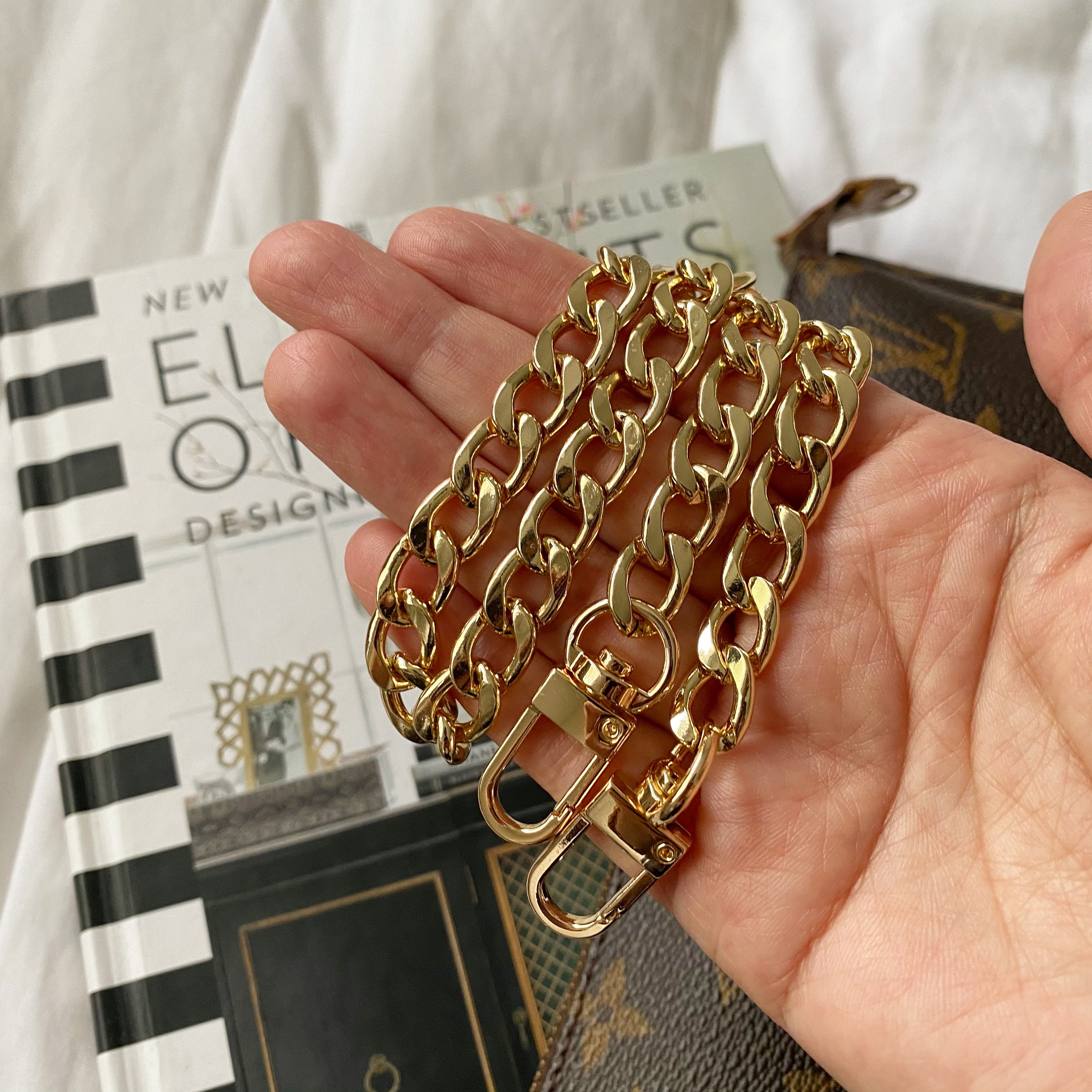 Shoulder Flat Chain Strap Replacement Gold 16” - Etsy