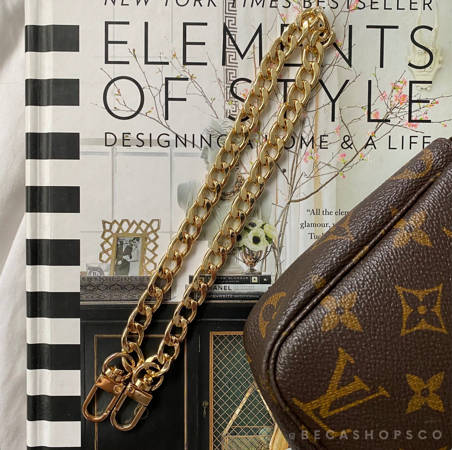 Shoulder Flat Chain Strap Replacement Gold 16” - Etsy