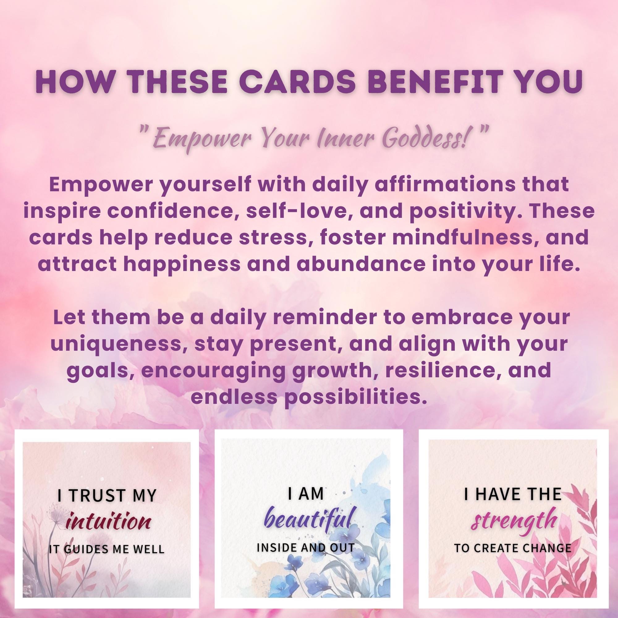 Positive Affirmation Cards for Women 54 Empowering Daily Affirmations ...