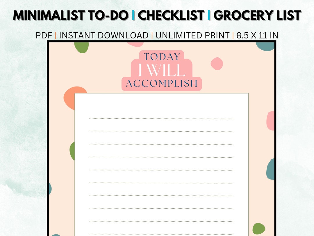 Dots to Do List - Minimalist Daily Planner / Grocery List / Checklist ...