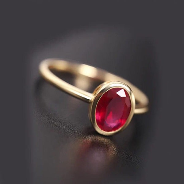 Small Ruby Ring - Etsy