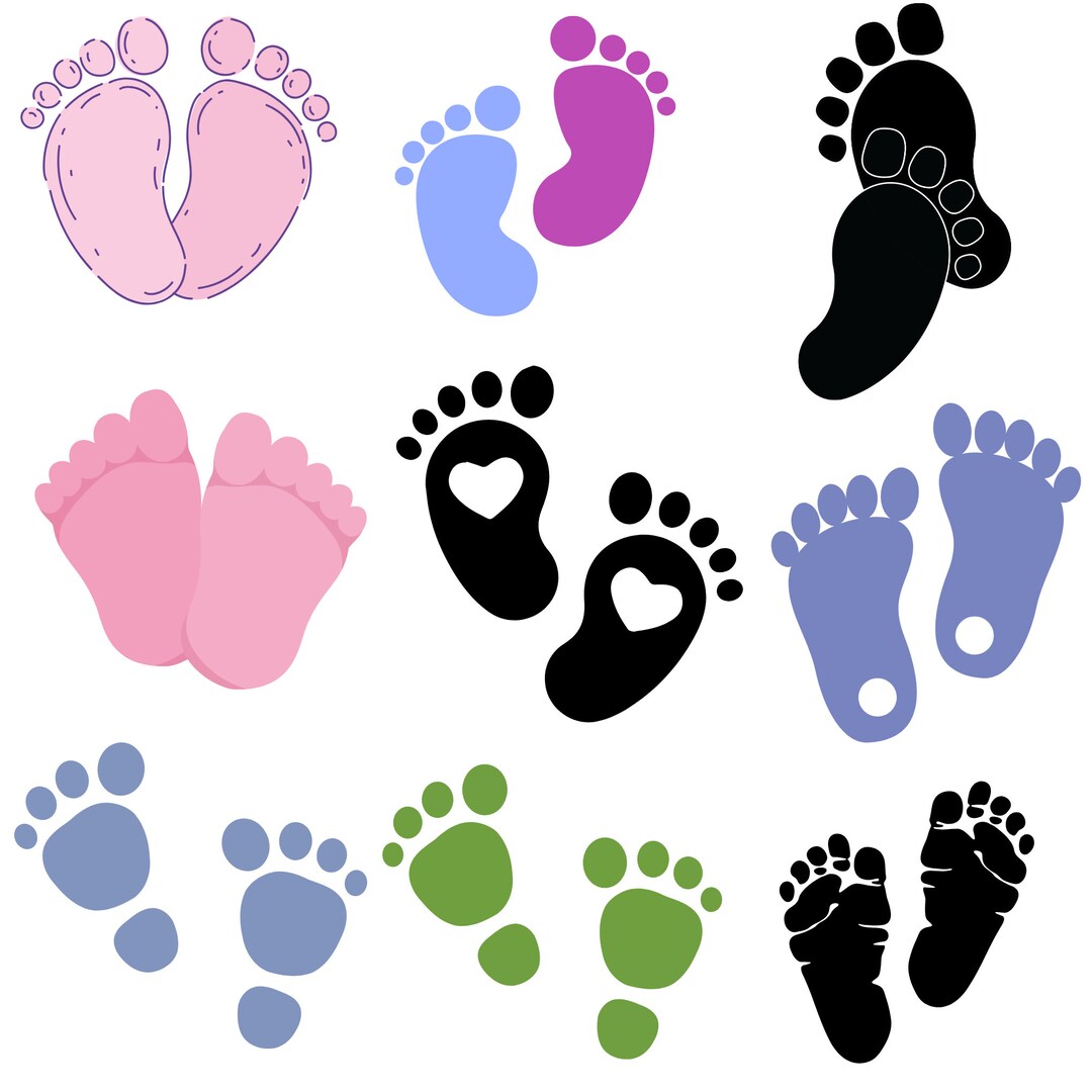 Baby Fot , Instant Download, 9 Pack Png-svg - Etsy