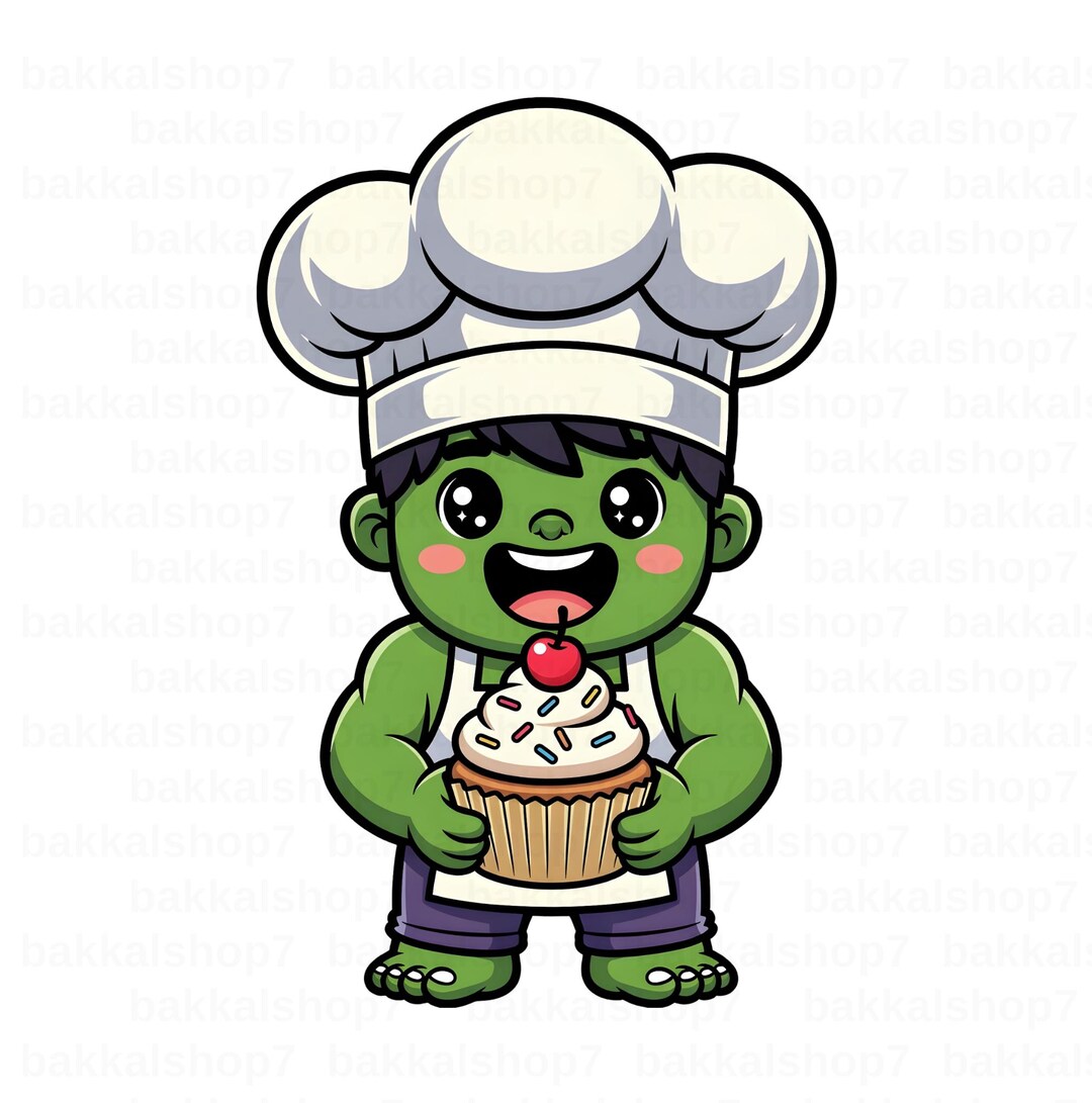 Cute Green Superhero Chef Clipart, Kids Baker Hero PNG, Cartoon Chef ...