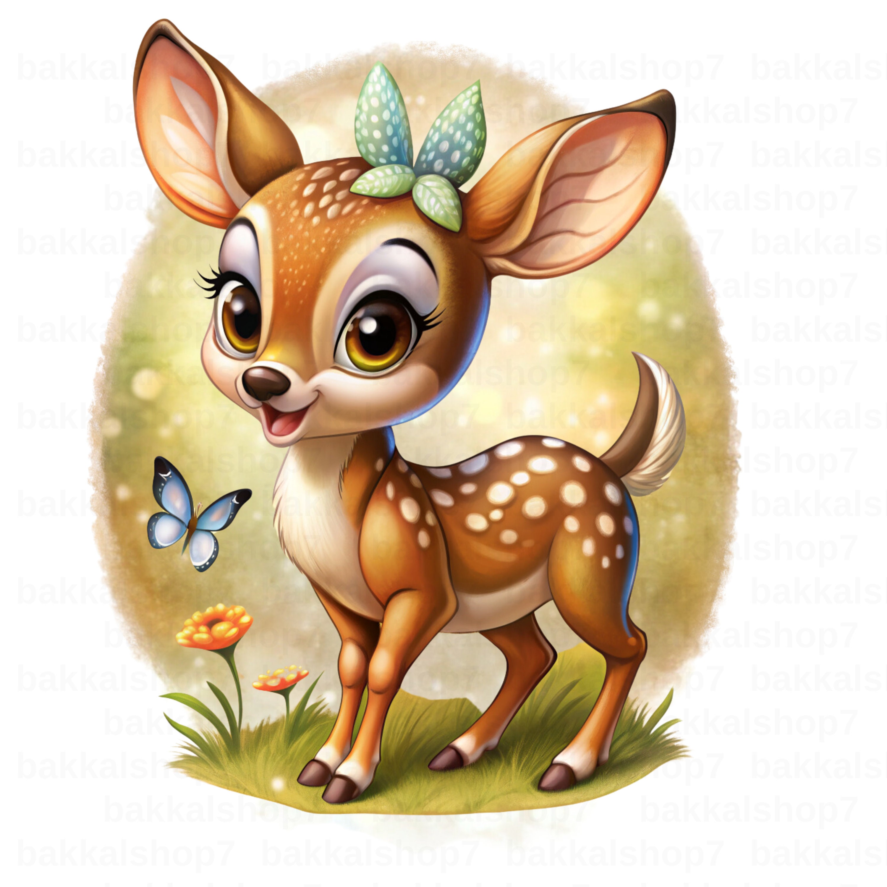 Cute Bambi Clipart, Bambi Png, Transparent Design, DİGİTAL DOWNLOAD - Etsy