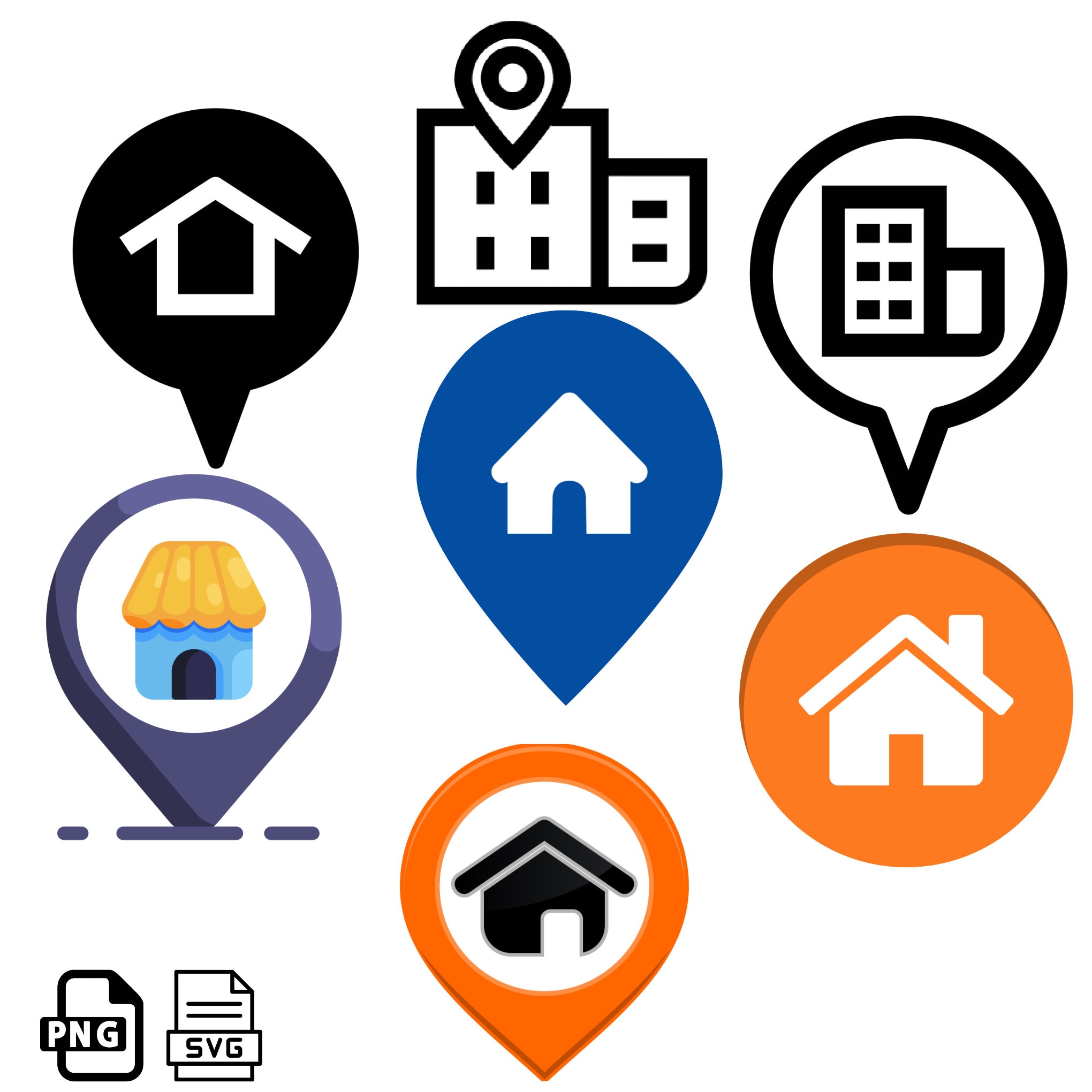 Map Location Icon , Location Maker ,png-svg - Etsy