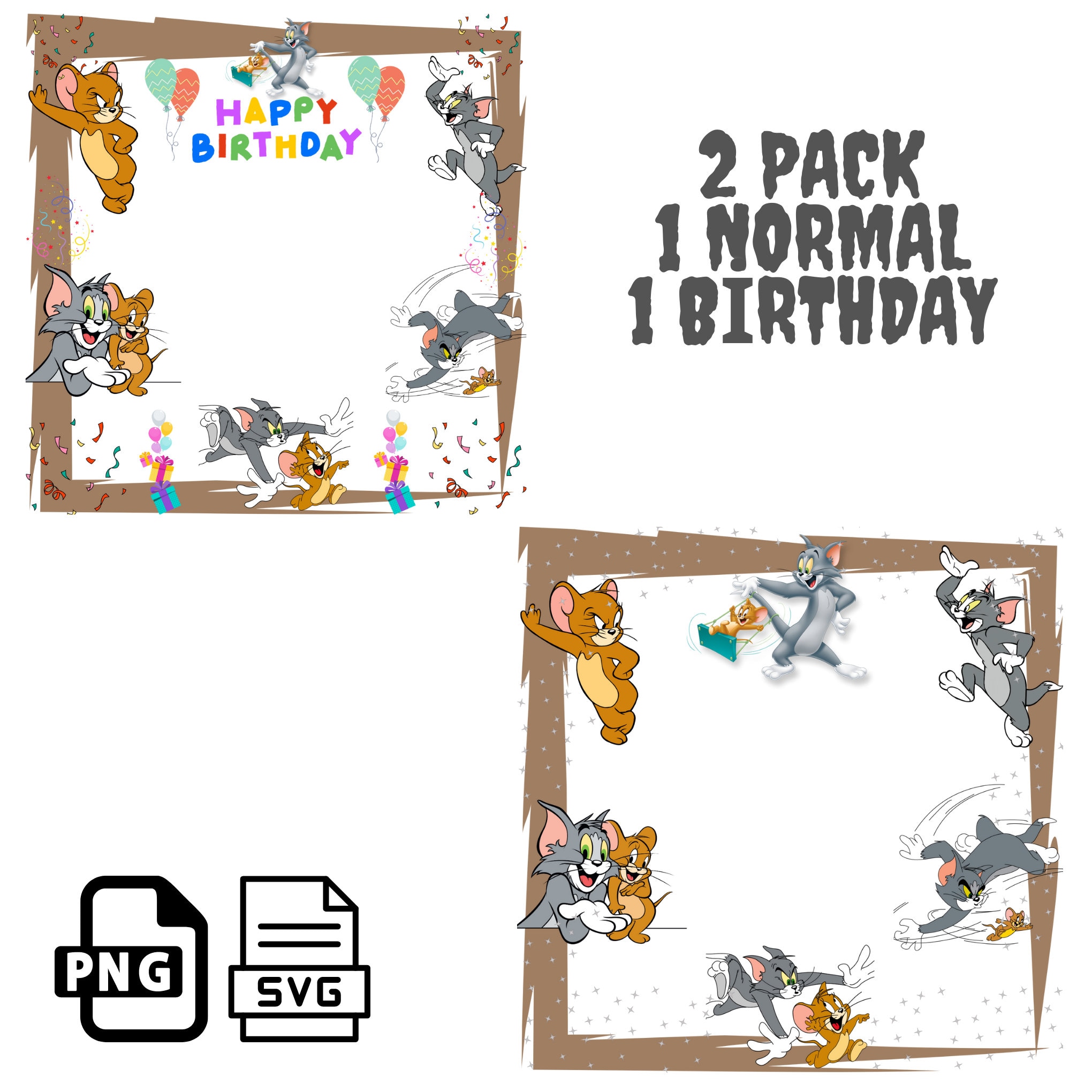 Tom and Jerry Frames Transparent Background PNG/SVG Digital Download ...
