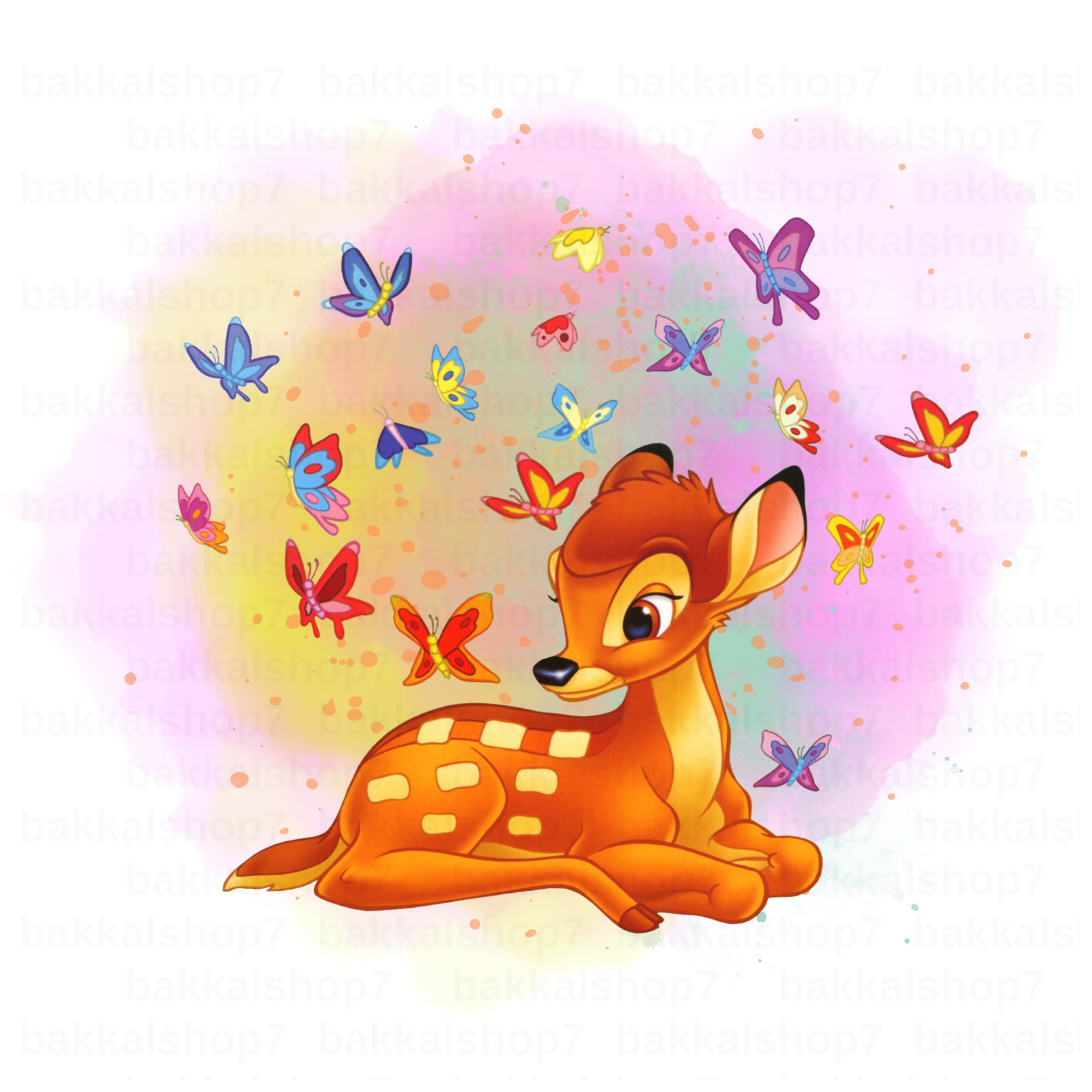 Cute Bambi Clipart, Bambi PNG, Watercolor Bambi Design, DIGITAL ...