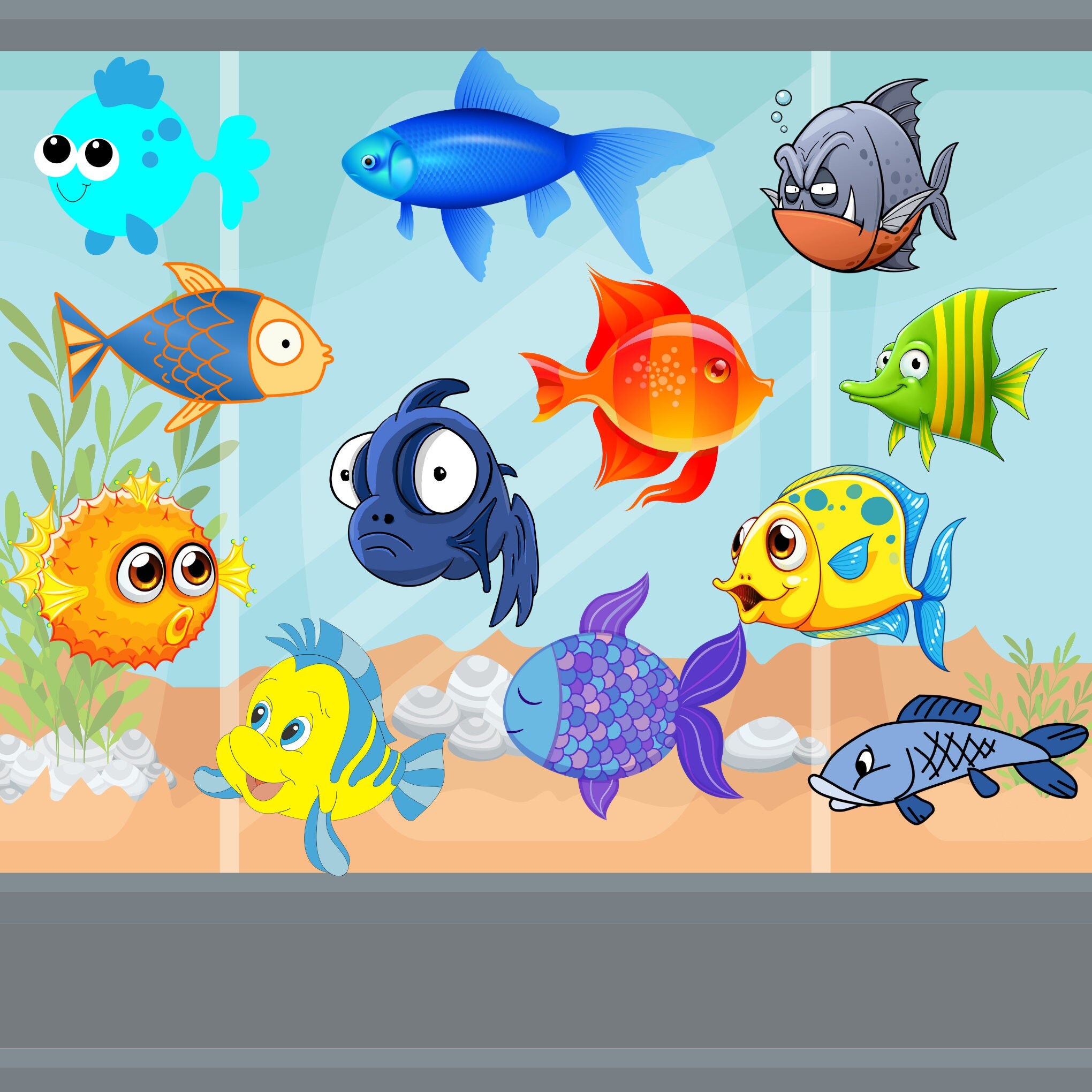Fish Png Bundle, Fish Clip Art Set, Cute Fish Design, Instant Download ...