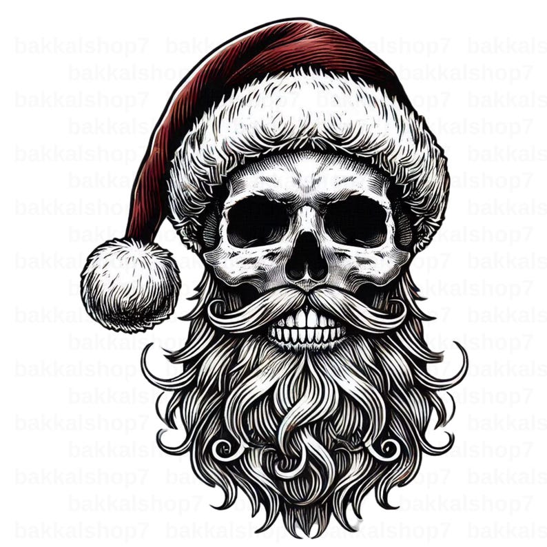 Skull Santa Hat Png ,christmas Png, DIGITAL DOWNLOAD - Etsy