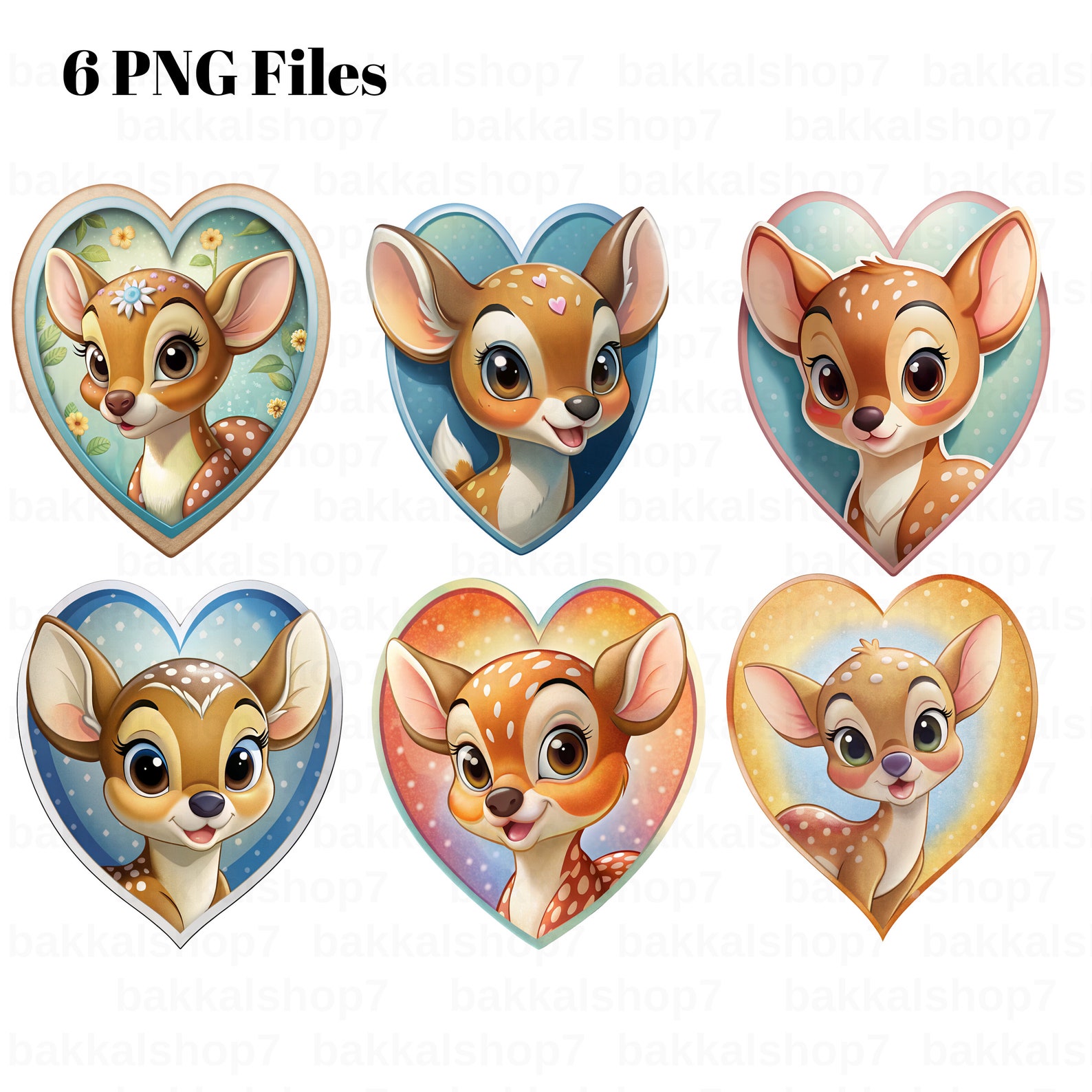 Set of Bambi Clipart PNG Files DIGITAL DOWNLOAD Printable, Instant ...