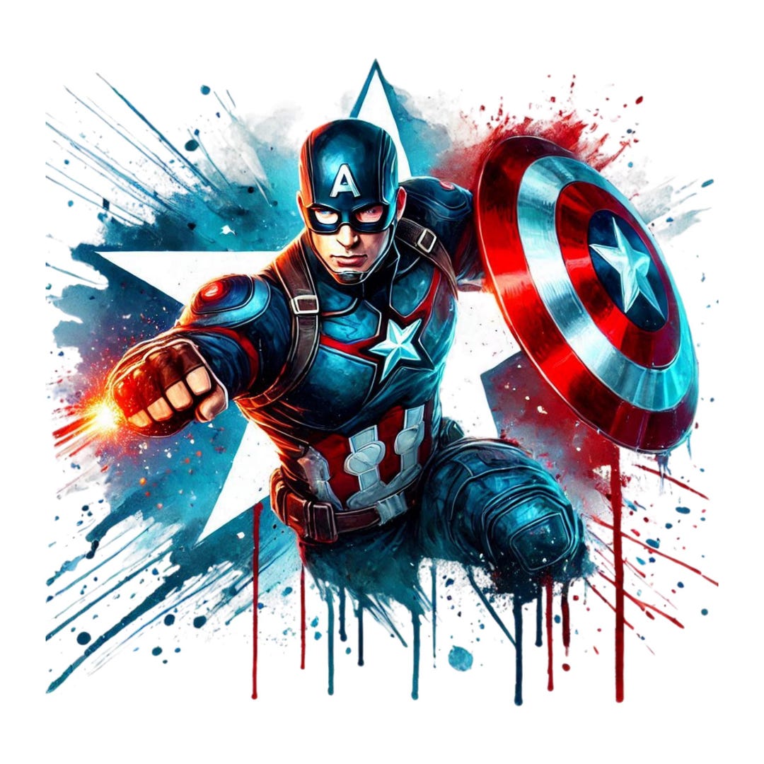 Captain America PNG Clipart: Transparent Hero Design (digital Download ...