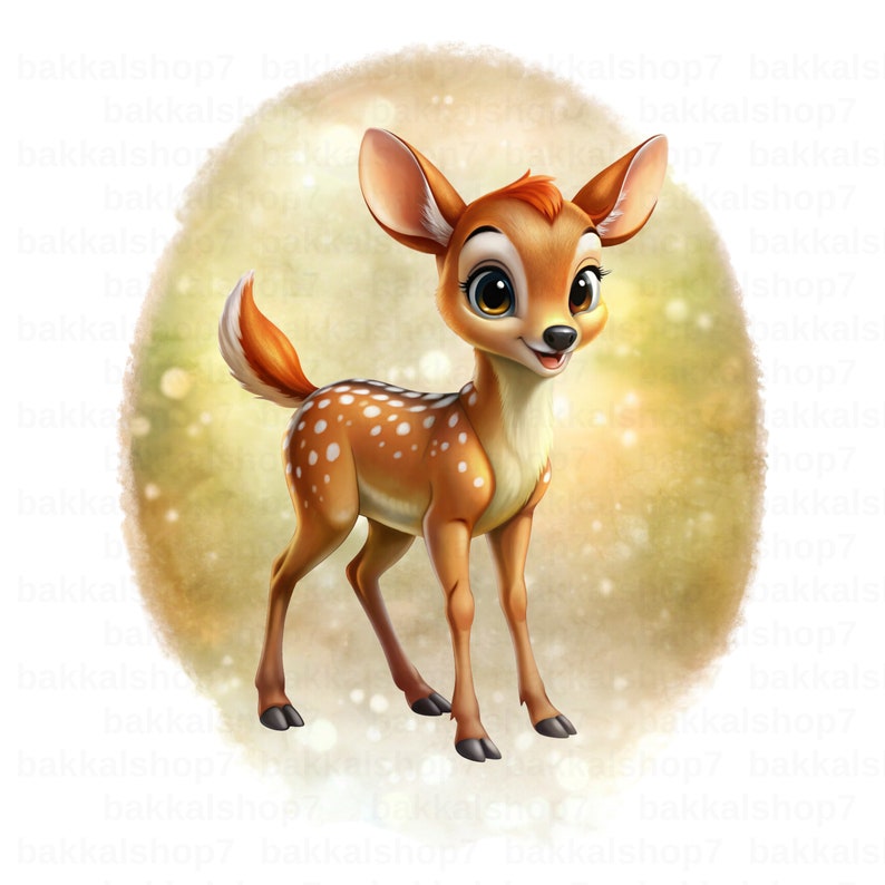 Cute Bambi Clipart, Bambi Png, Transparent Design, DİGİTAL DOWNLOAD - Etsy