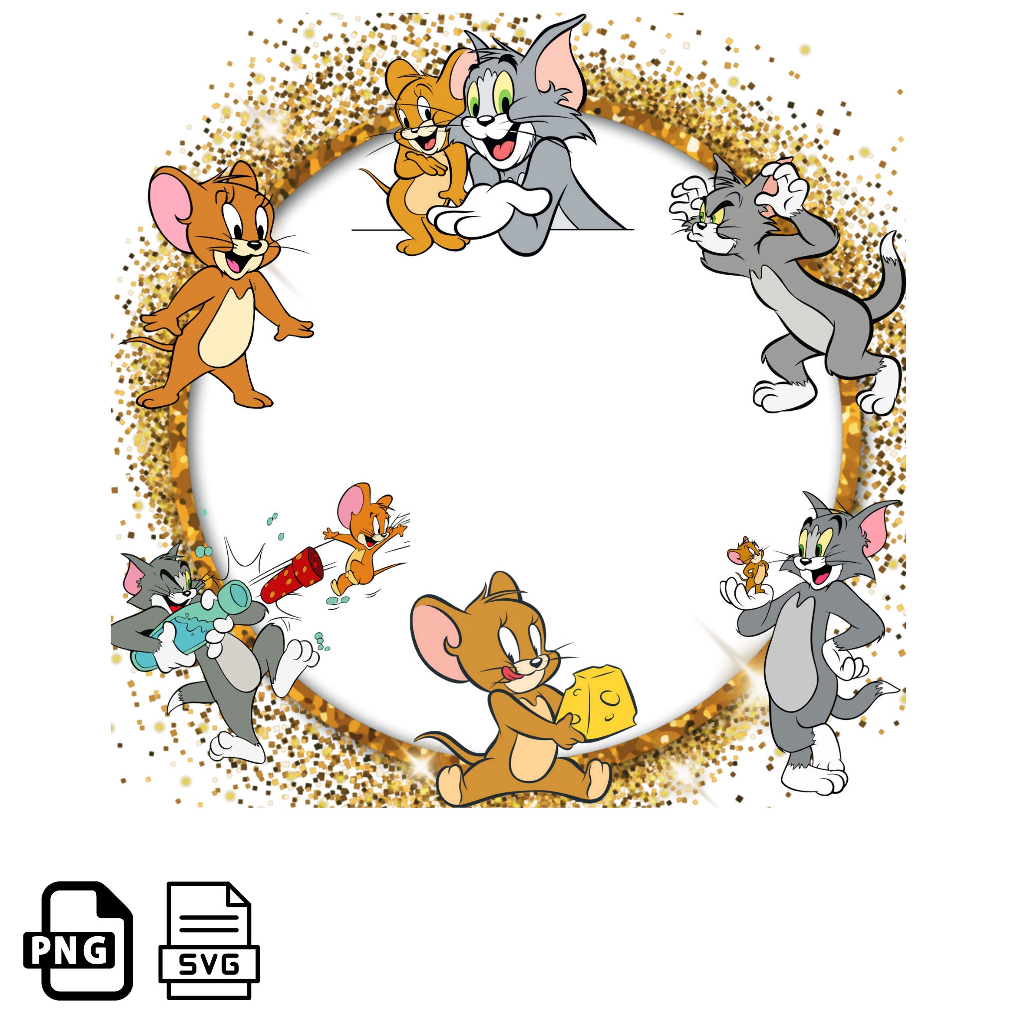 Tom and Jerry Frames Transparent Background PNG/SVG Digital Download ...