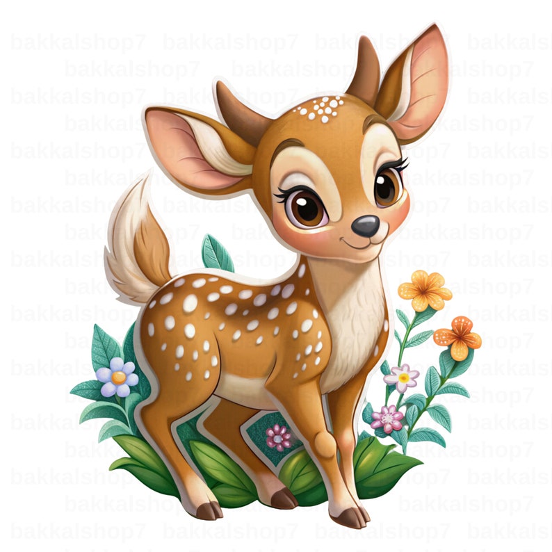Cute Bambi Clipart, Bambi Png, Transparent Design, DİGİTAL DOWNLOAD - Etsy