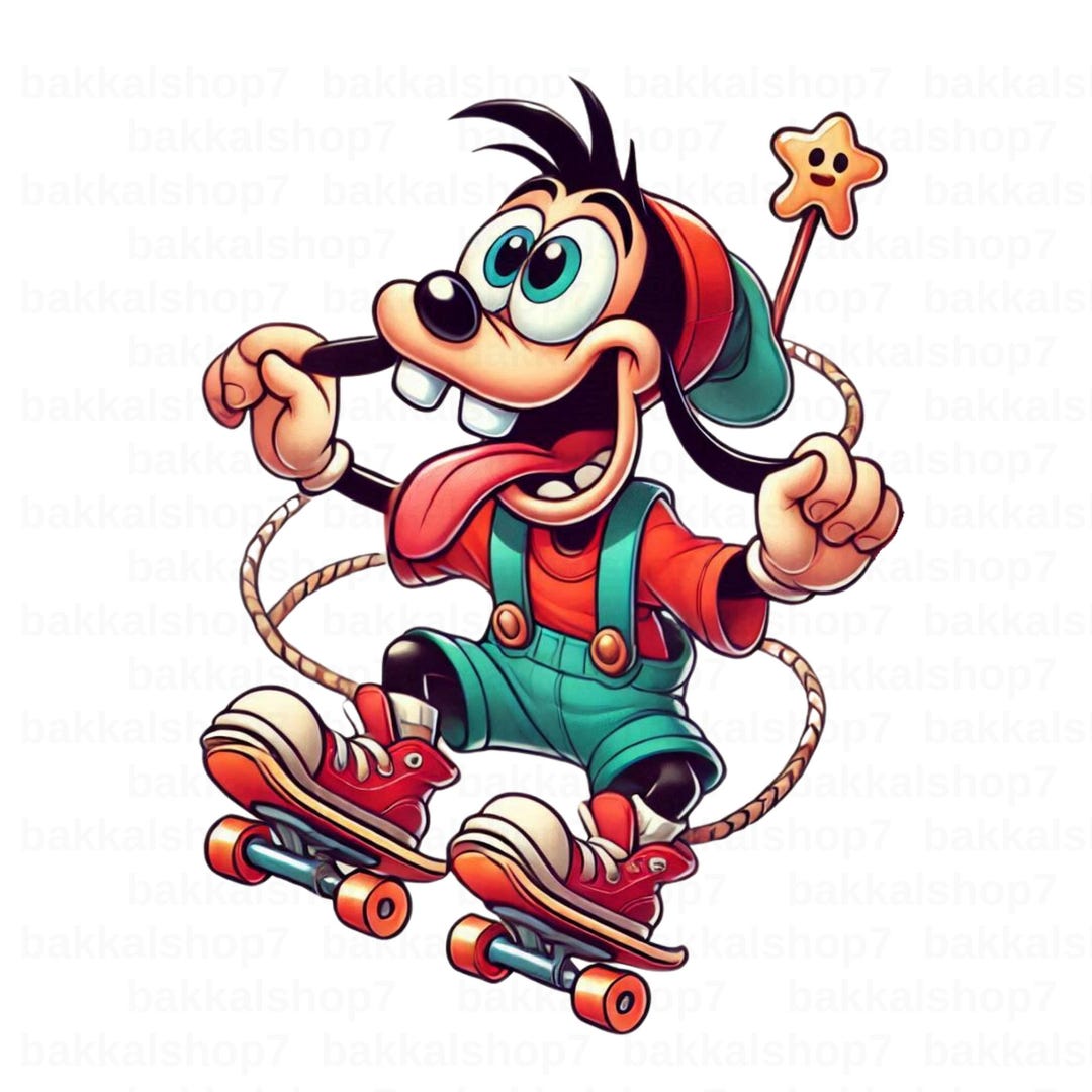 Skateboarding Goofy PNG | Colorful Cartoon Character Art | Kids Wall ...
