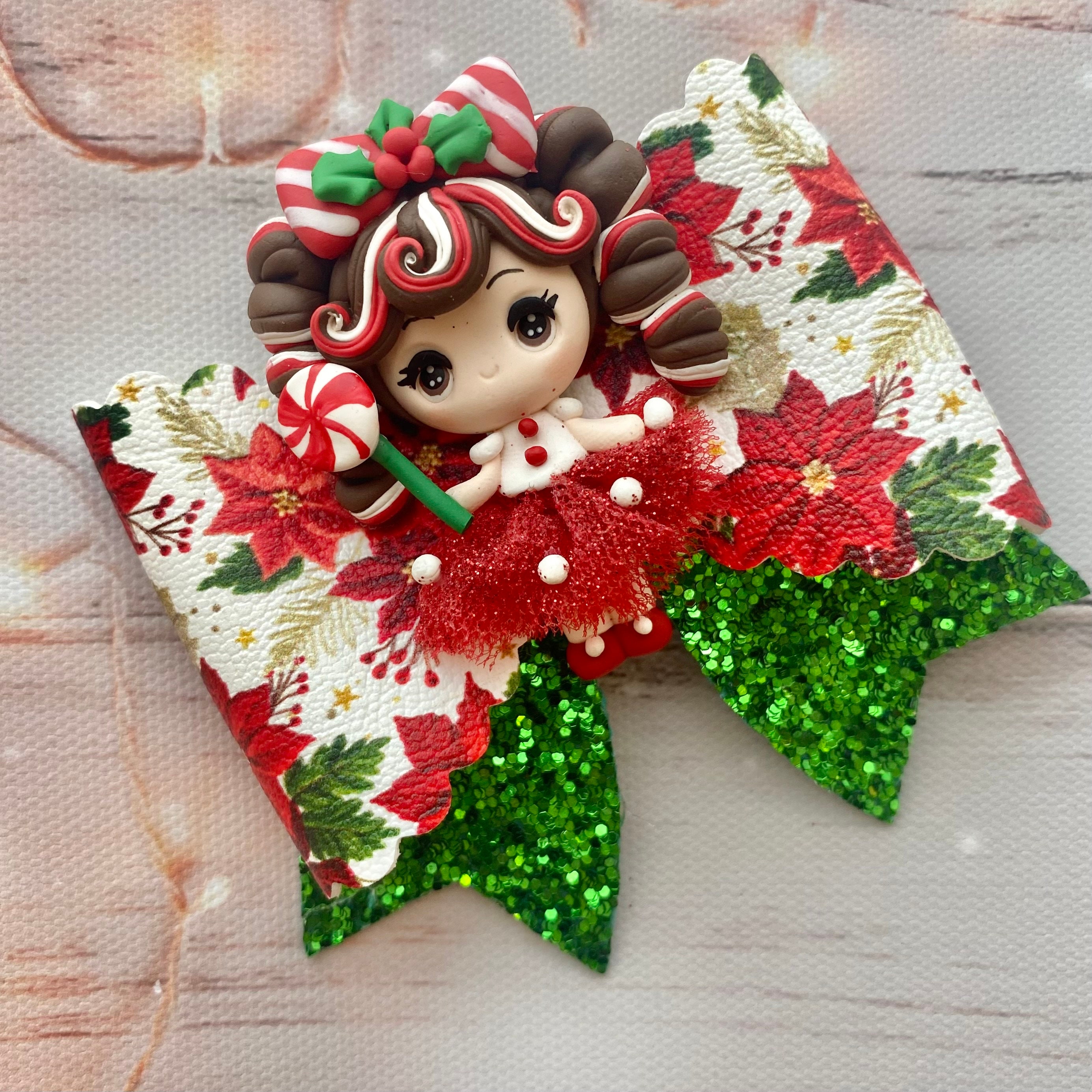 Hair Bow Christmas Hair Bow Clip Christmas Hair Bow Girls Christmas ...
