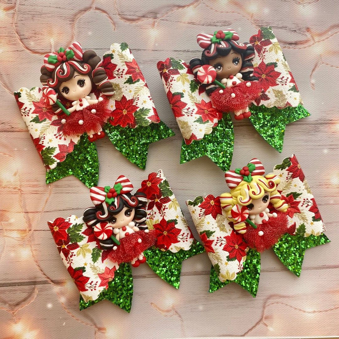 Hair Bow Christmas Hair Bow Clip Christmas Hair Bow Girls Christmas ...