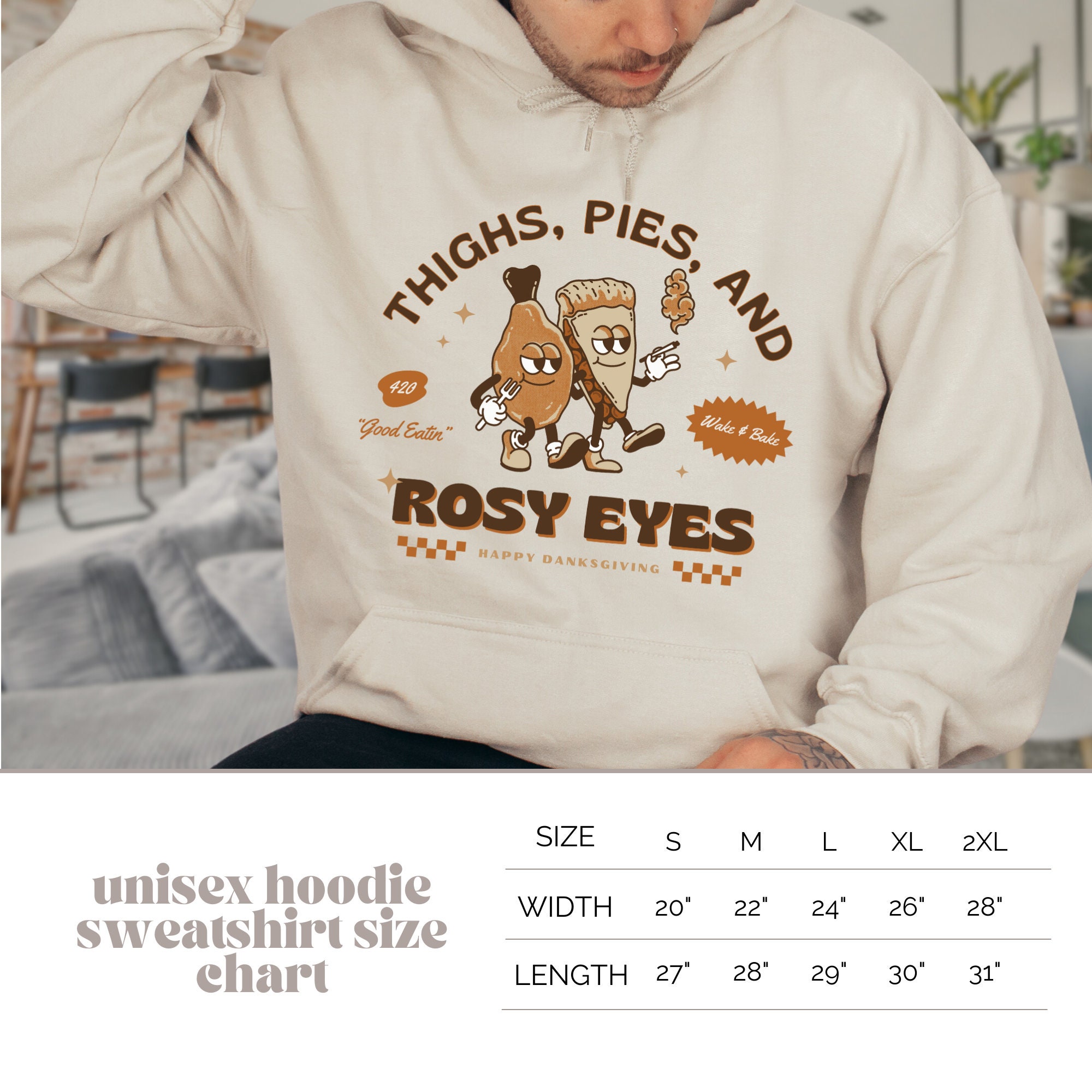 Retro Stoner Thanksgiving Hoodie Funny Pot Head Cartoon Stoner Girl ...