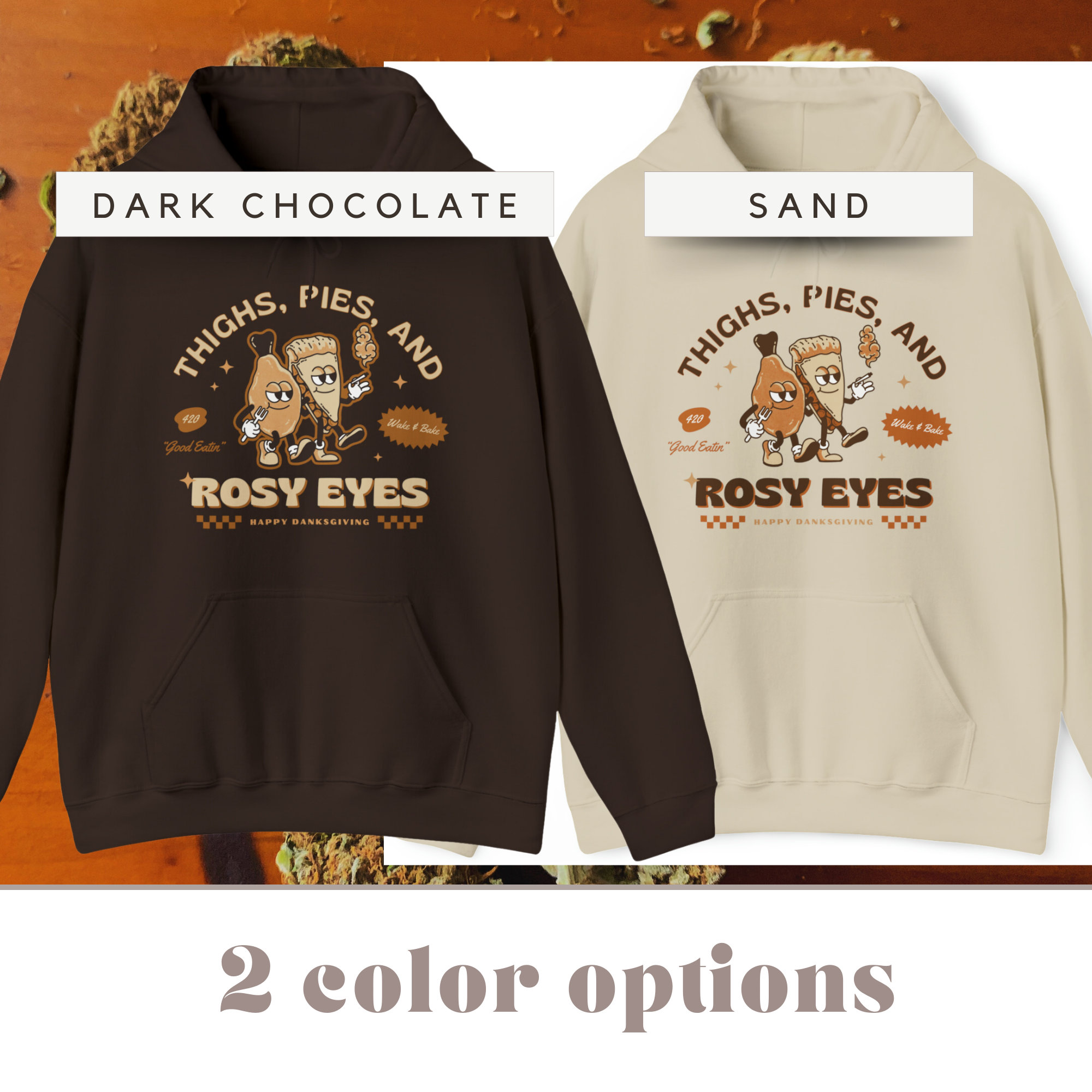 Retro Stoner Thanksgiving Hoodie Funny Pot Head Cartoon Stoner Girl ...