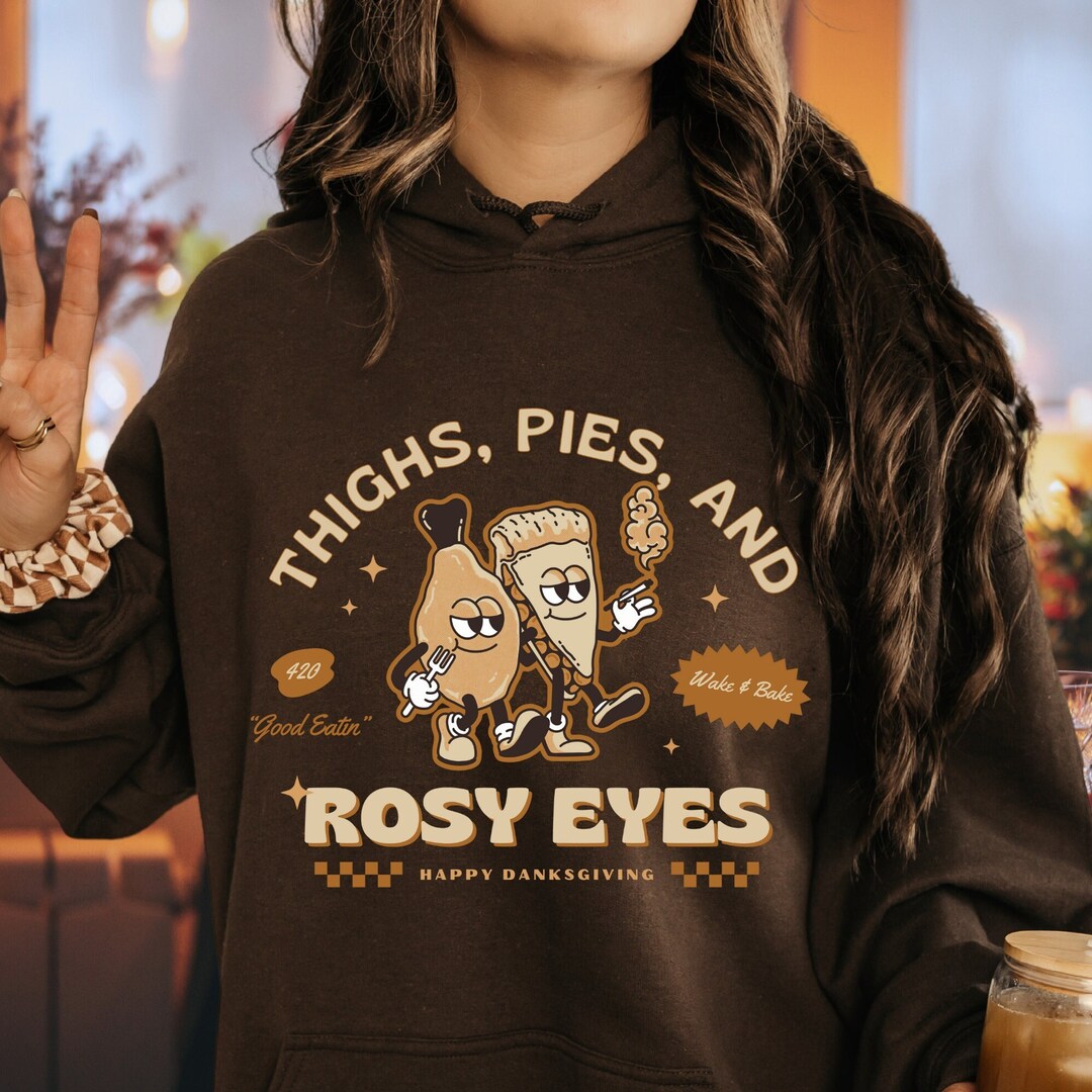 Retro Stoner Thanksgiving Hoodie Funny Pot Head Cartoon Stoner Girl ...