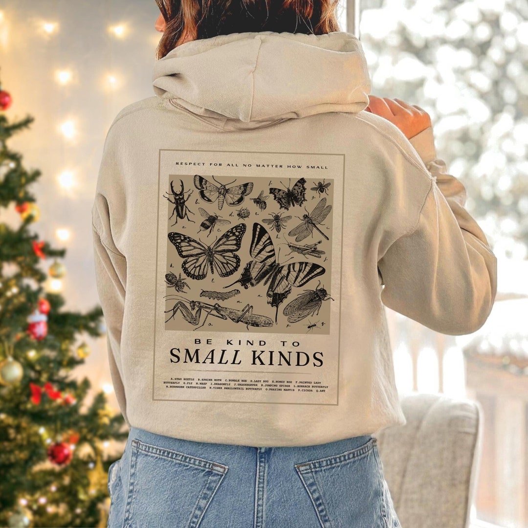 Be Kind Bug Hoodie Entomology Pollinators Insects Sweatshirt Butterfly ...