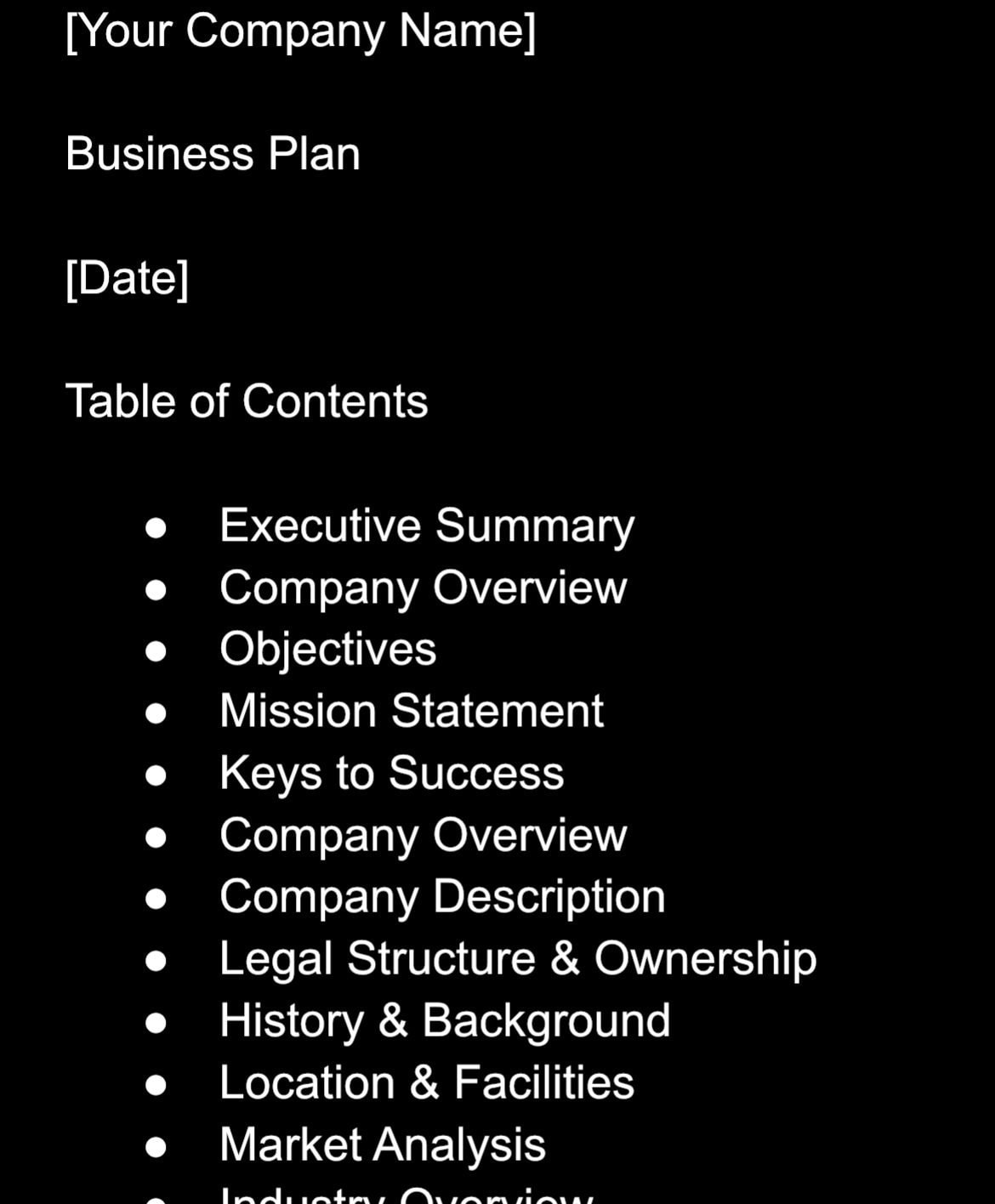 Business Plan Template - Etsy