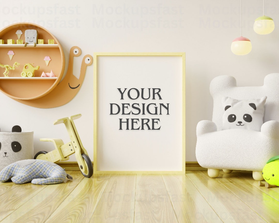 Modern Wood Frame Mock Up, Vertical Frame Mockup, Single Frame Mockup ...