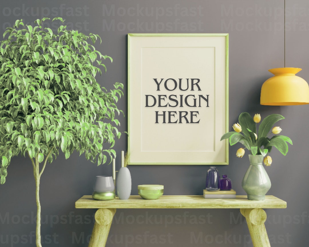 Single Frame Mockup, Frame Mock Up, Vertical Frame Mockup, Simple Frame ...