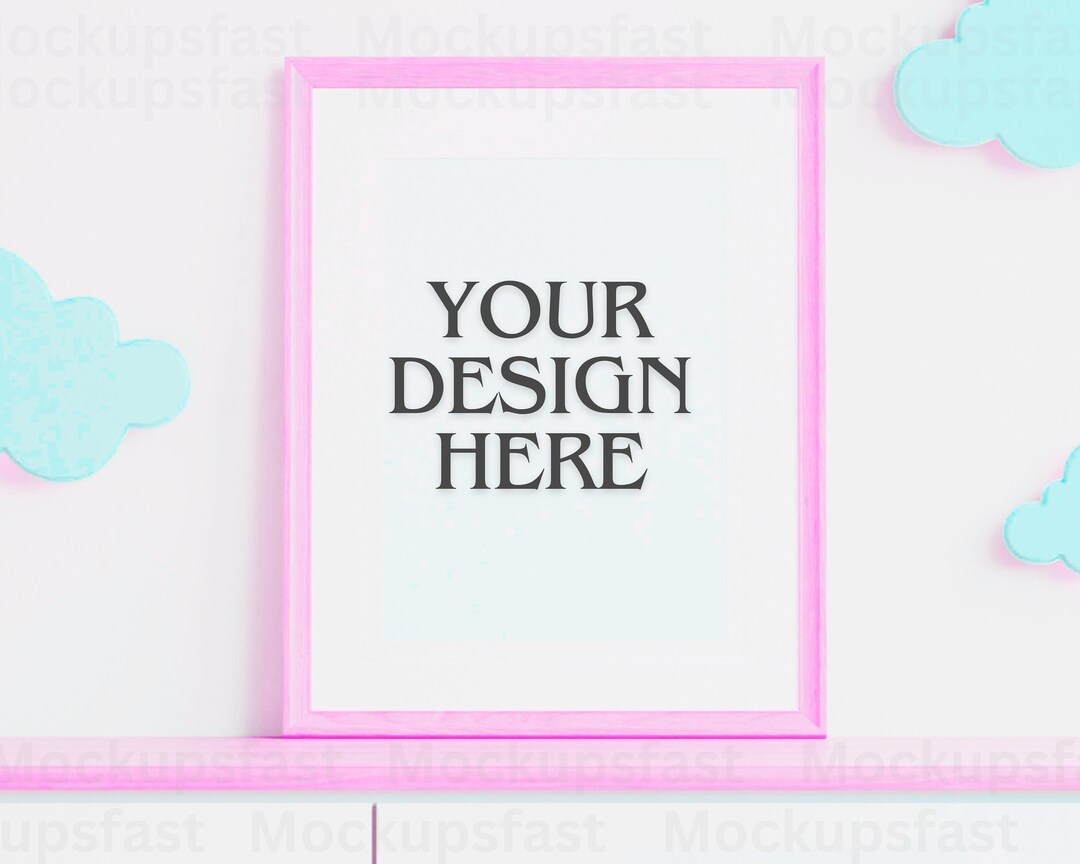 Pink Frame Mock Up, Vertical Frame Mockup, Single Frame Mockup, Simple ...