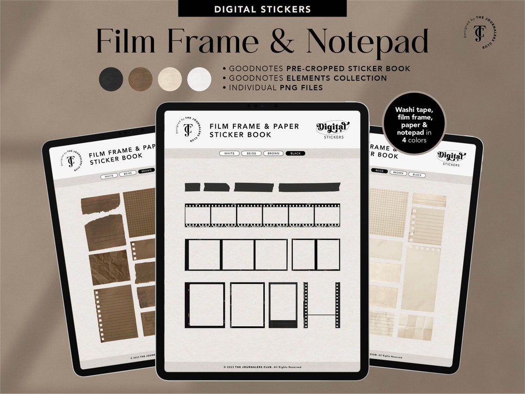 Film & Polaroid Frames, Washi Tape, Notepad With Real Paper Texture ...