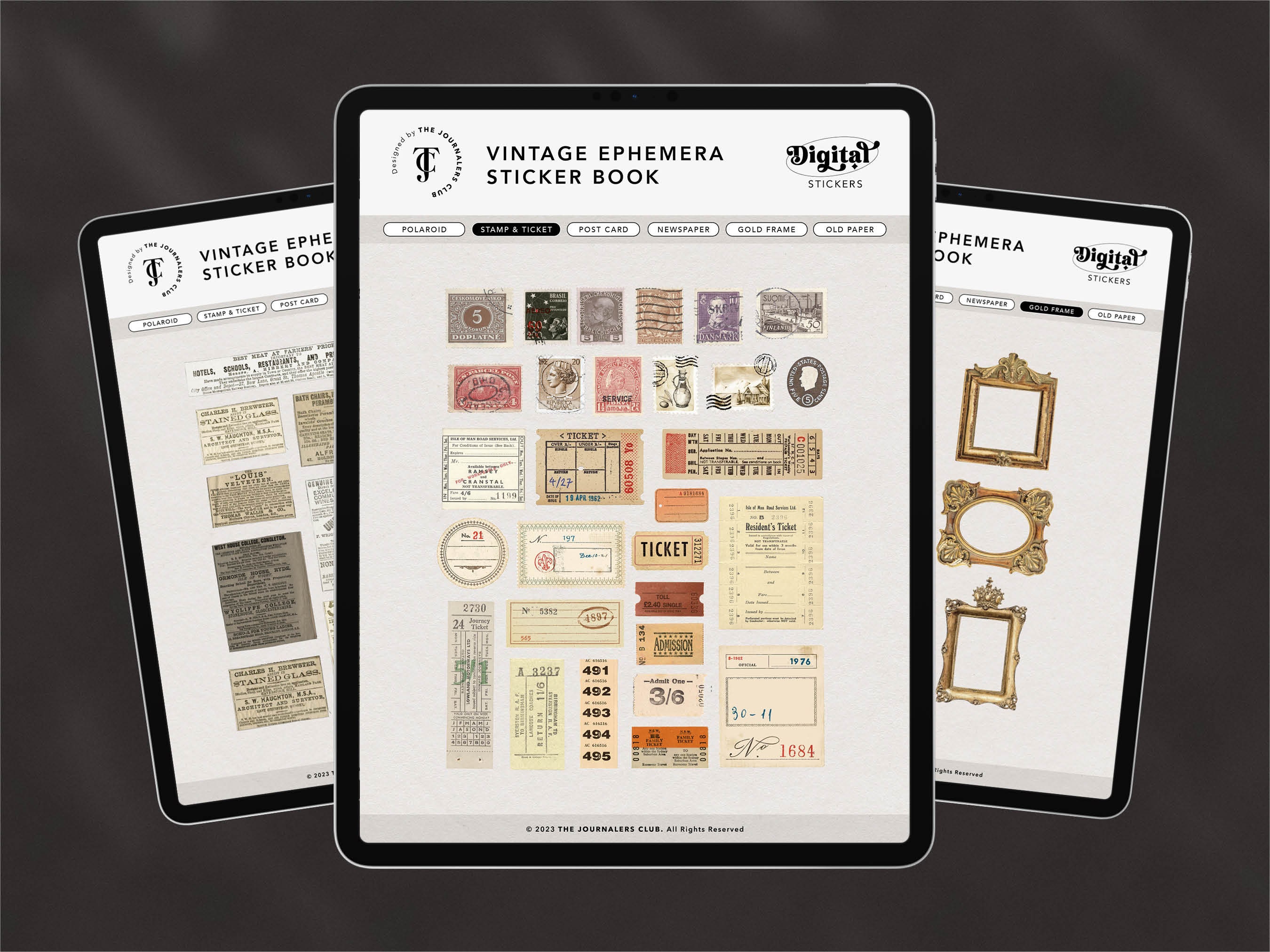 Vintage Ephemera Sticker Set for Digital Junk Journal Postage Stamps ...