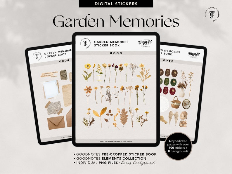 Realistic Dried Flower & Leaf Mood Board Digital Sticker Set - Etsy