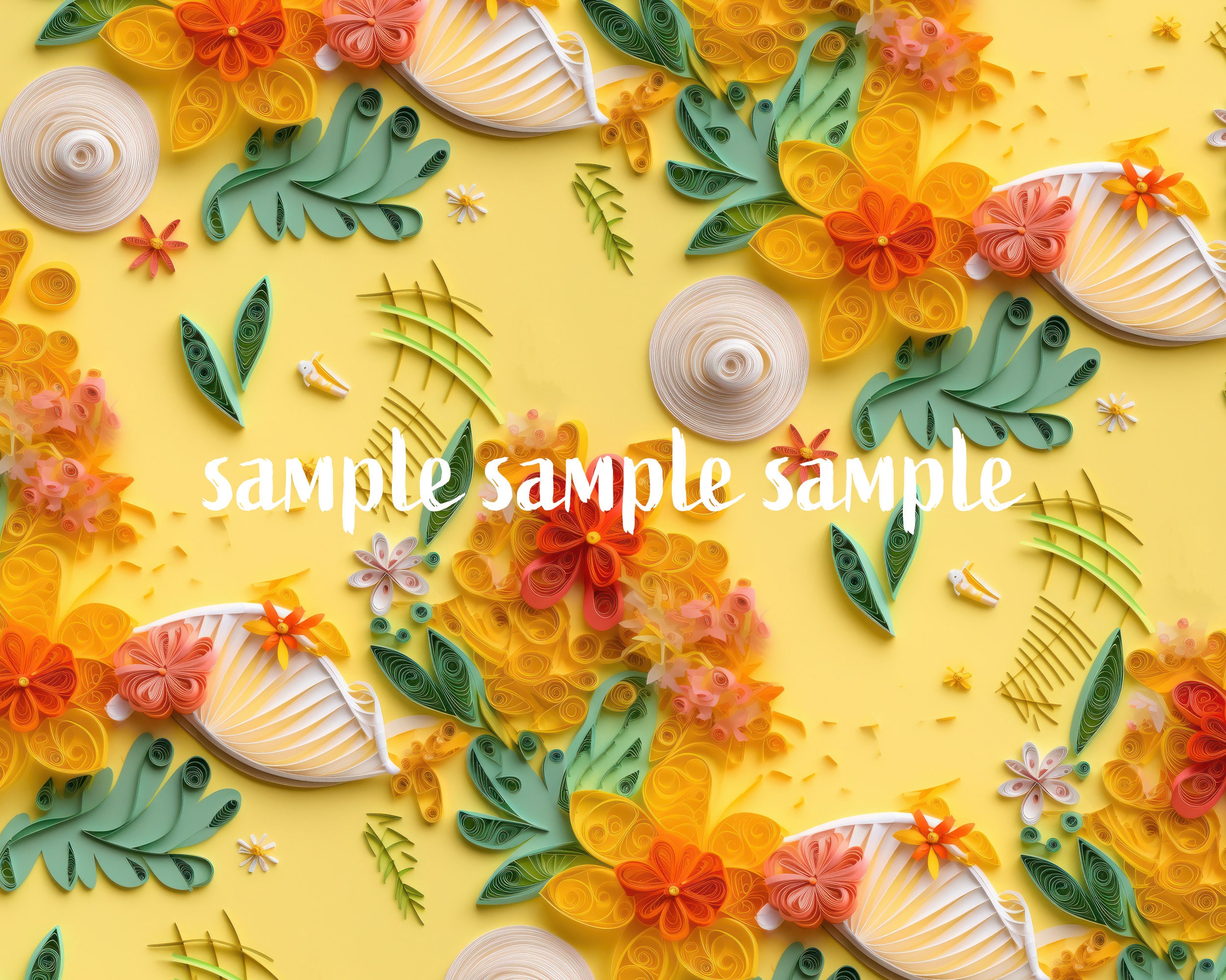 63 Seamless Summer Quilling Patterns: Beach Sun Flowers - Etsy