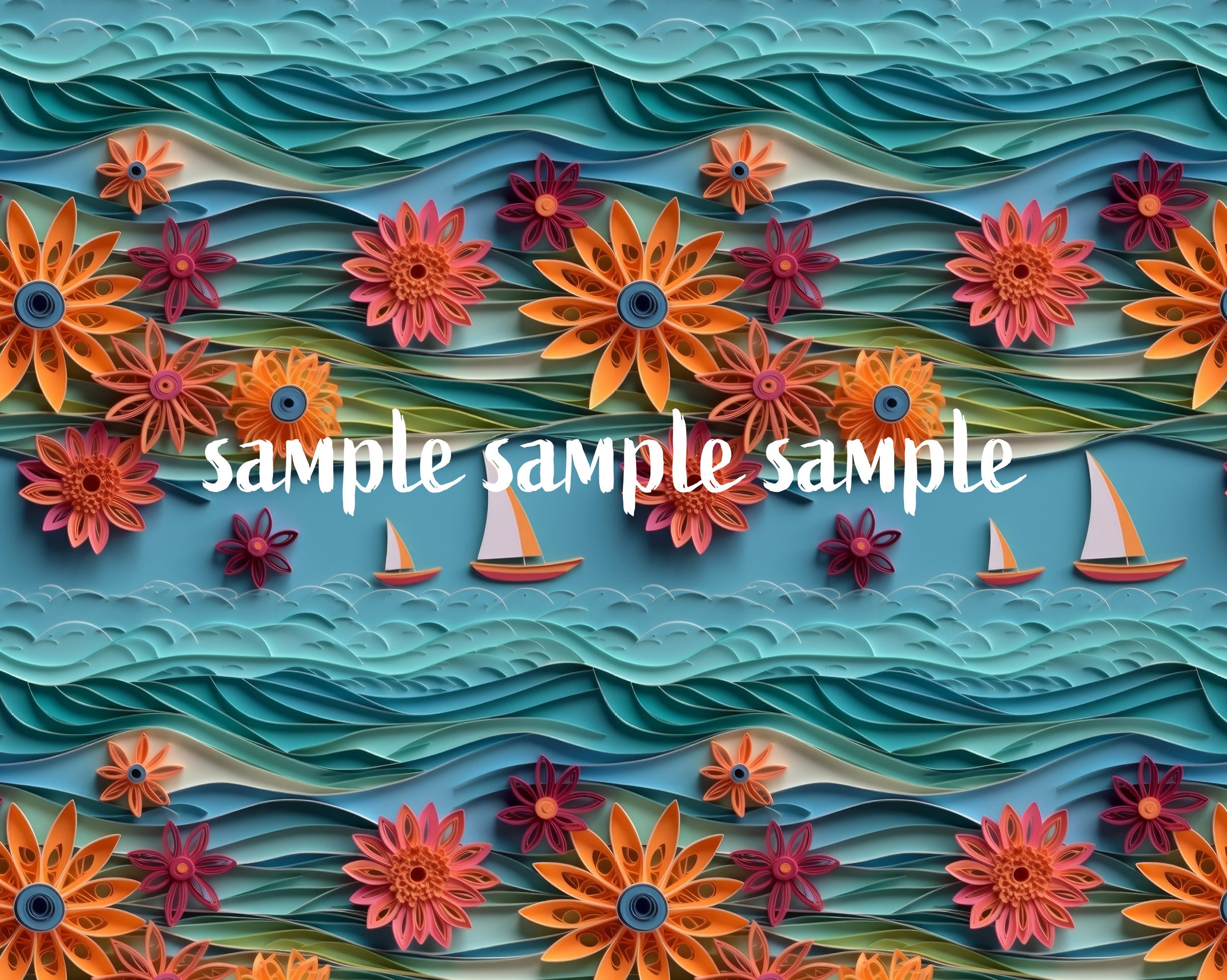 63 Seamless Summer Quilling Patterns: Beach Sun Flowers - Etsy