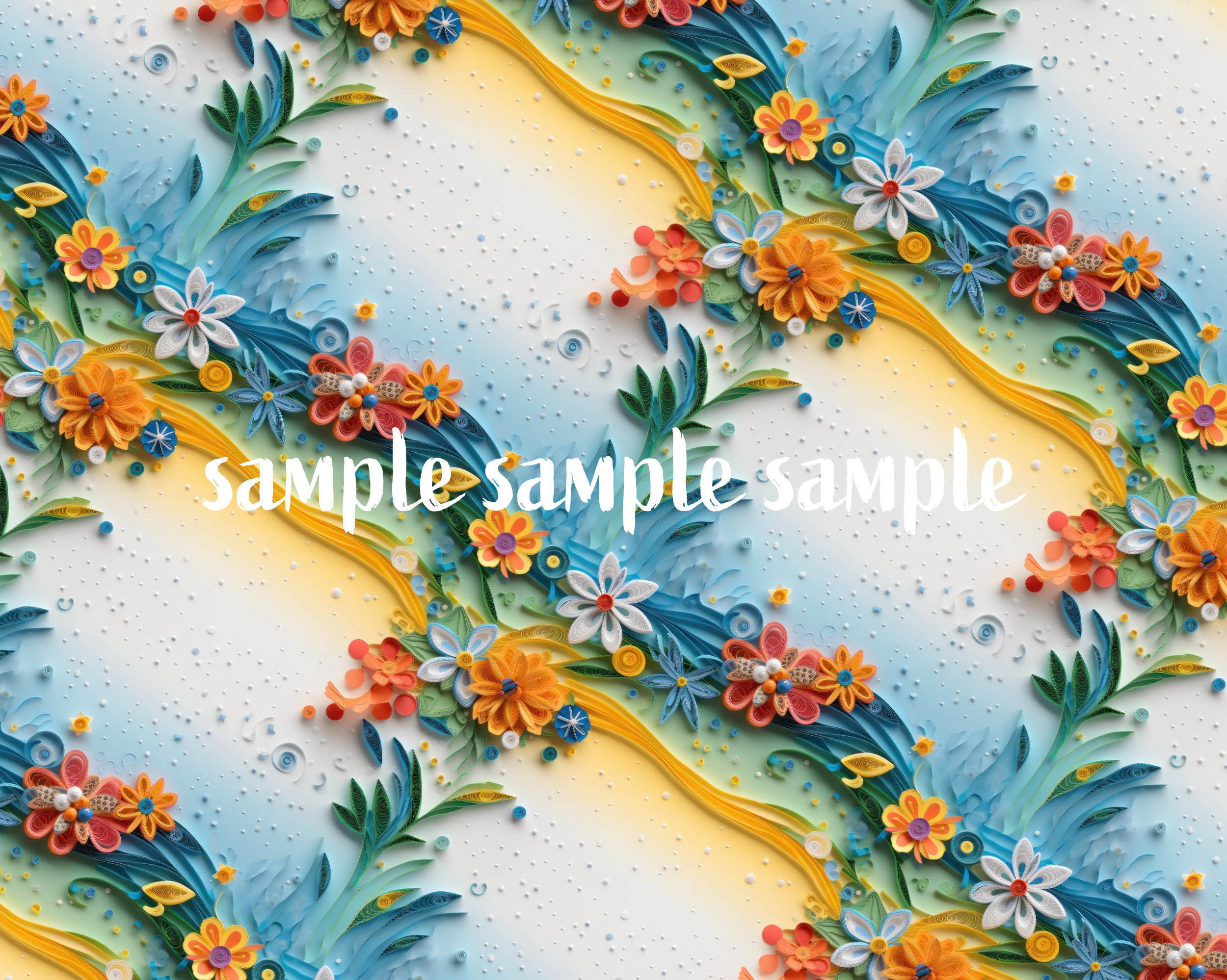 63 Seamless Summer Quilling Patterns: Beach Sun Flowers - Etsy