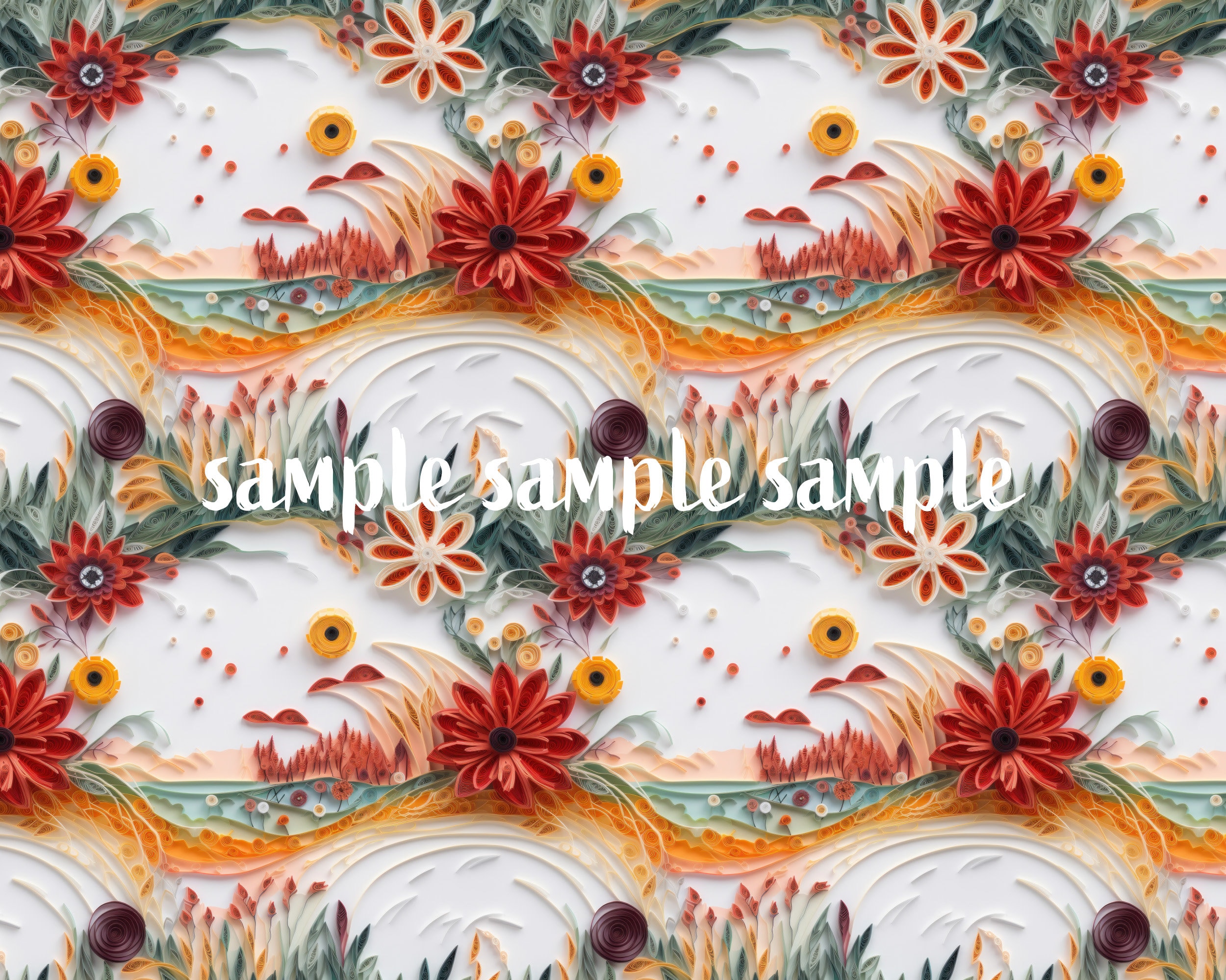 63 Seamless Summer Quilling Patterns: Beach Sun Flowers - Etsy