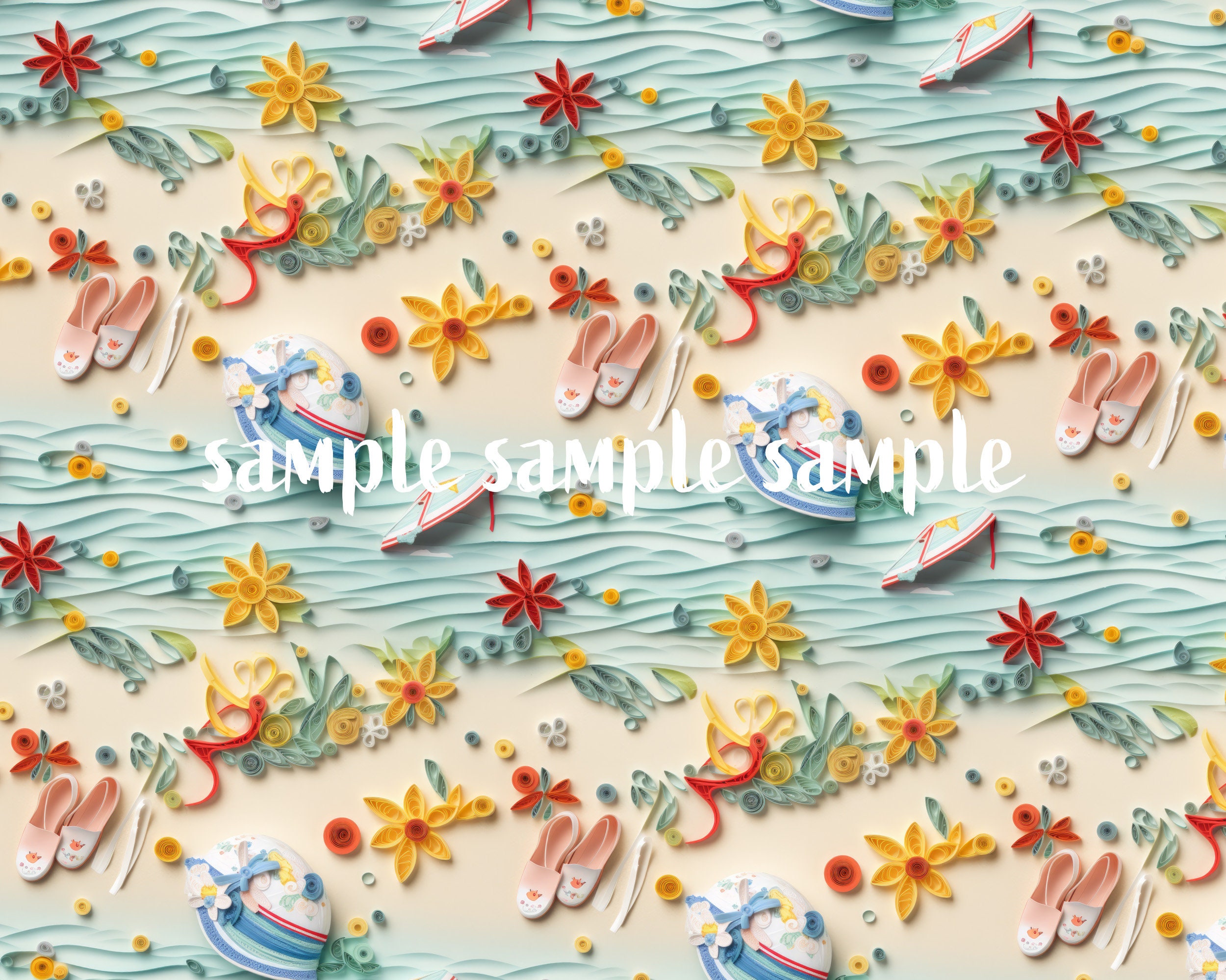 63 Seamless Summer Quilling Patterns: Beach Sun Flowers - Etsy