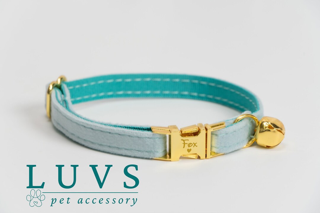 Personalized Cat Collar Set, Engraved Kitten Name, Safety Buckle Collar ...