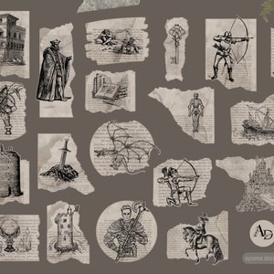 Medieval Sticker Sheet, Aesthetic Sticker Sheet, Dark Academia Stickers ...