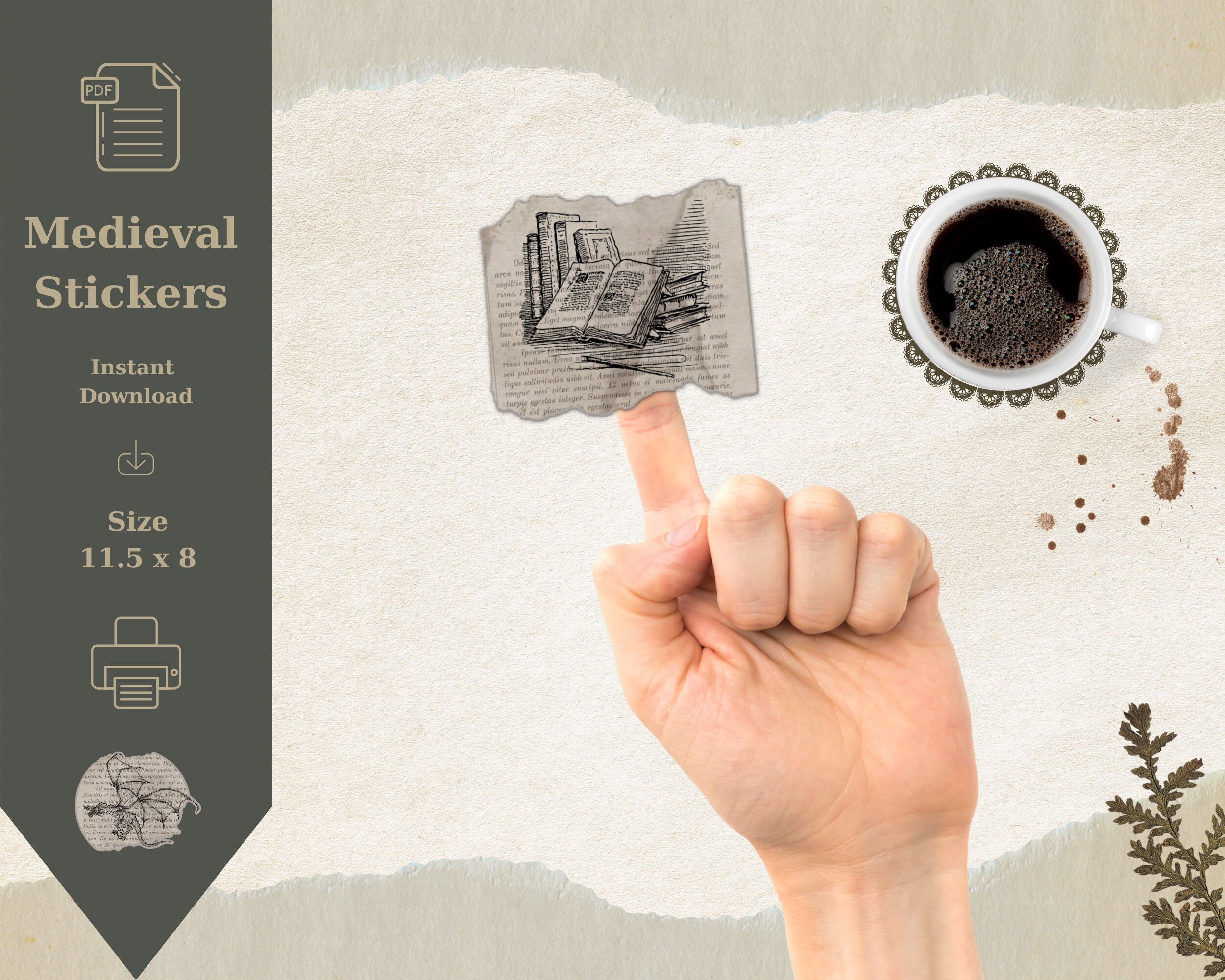 Medieval Sticker Sheet, Aesthetic Sticker Sheet, Dark Academia Stickers ...