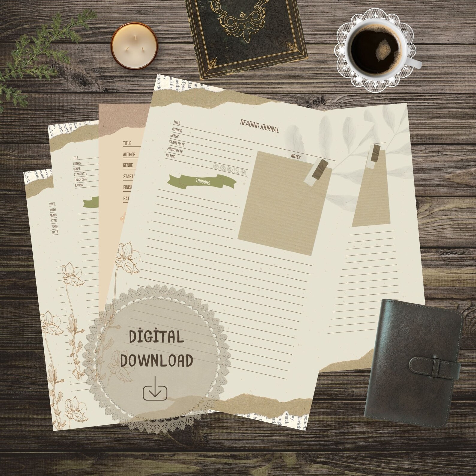 Printable Book Review Template Book Reader Inserts TBR - Etsy