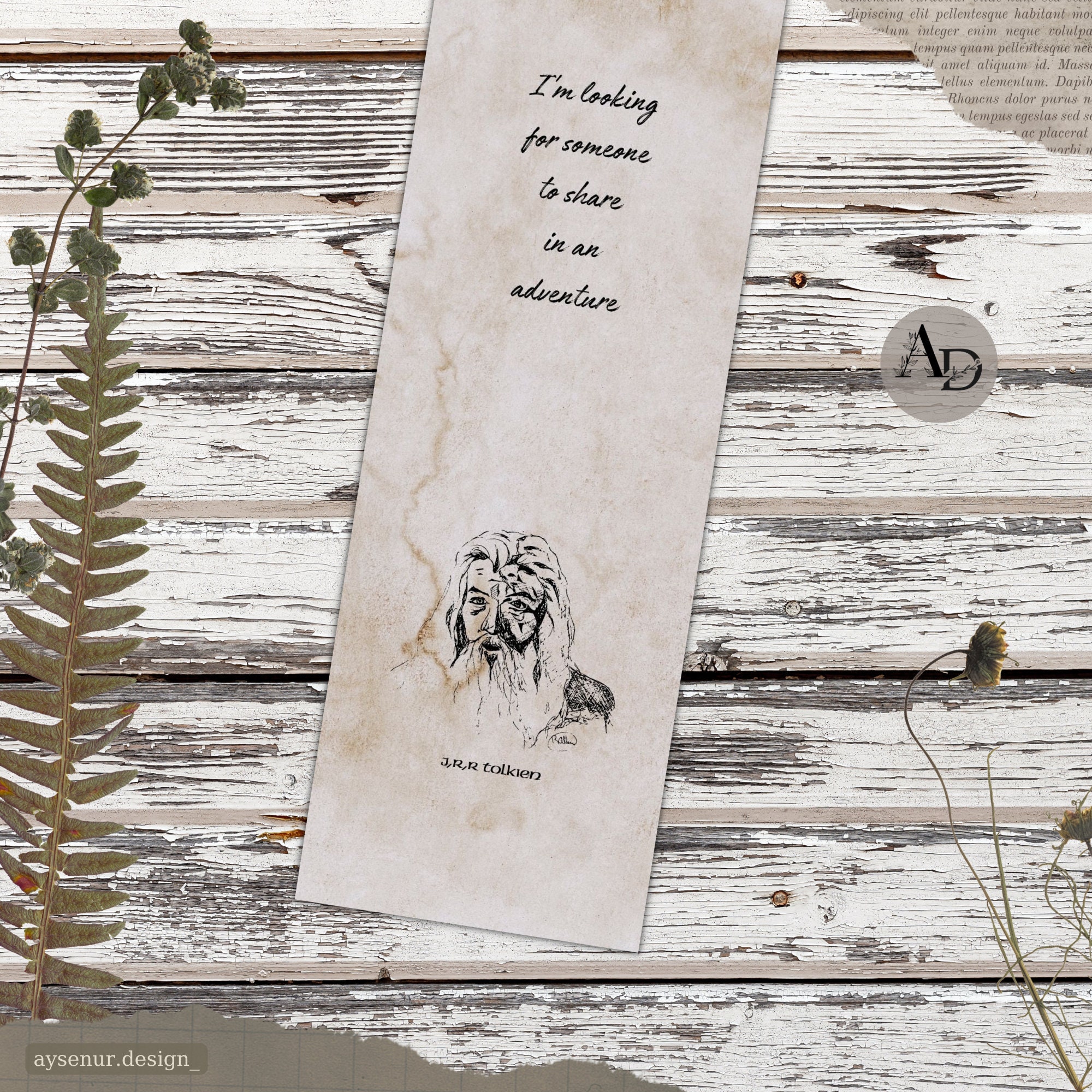 Tolkien Bookmark, Lotr Printable Bookmark, Lotr Book Quotes, Hobbit ...