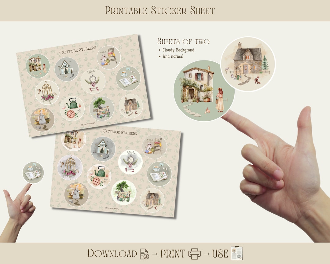 Cottage Life Stickers: Fantasy Village Scrapbook Stickers (PDF Files ...