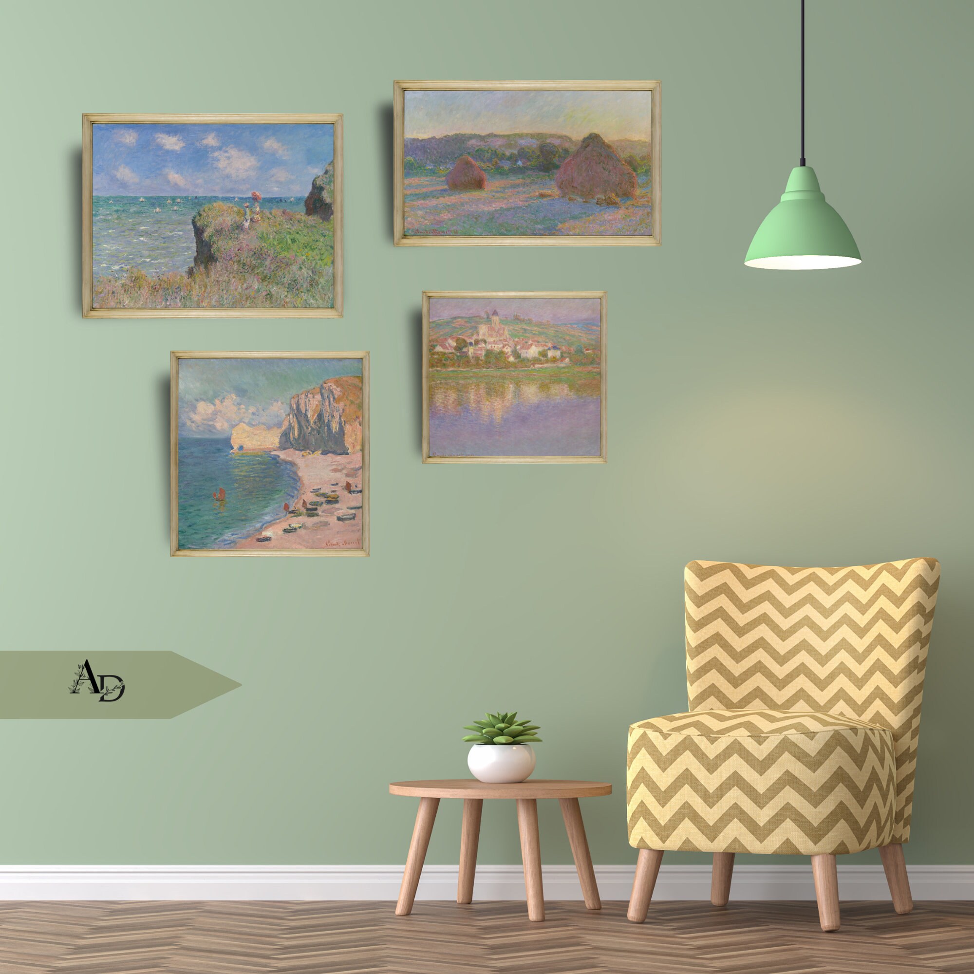 Pastel Color Wall Art Set Spring Gallery Wall Art Set of 9 Oil Painting ...