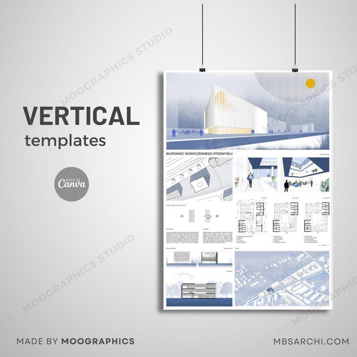 Architecture Presentation Board Template | A1 Canva Layout ...