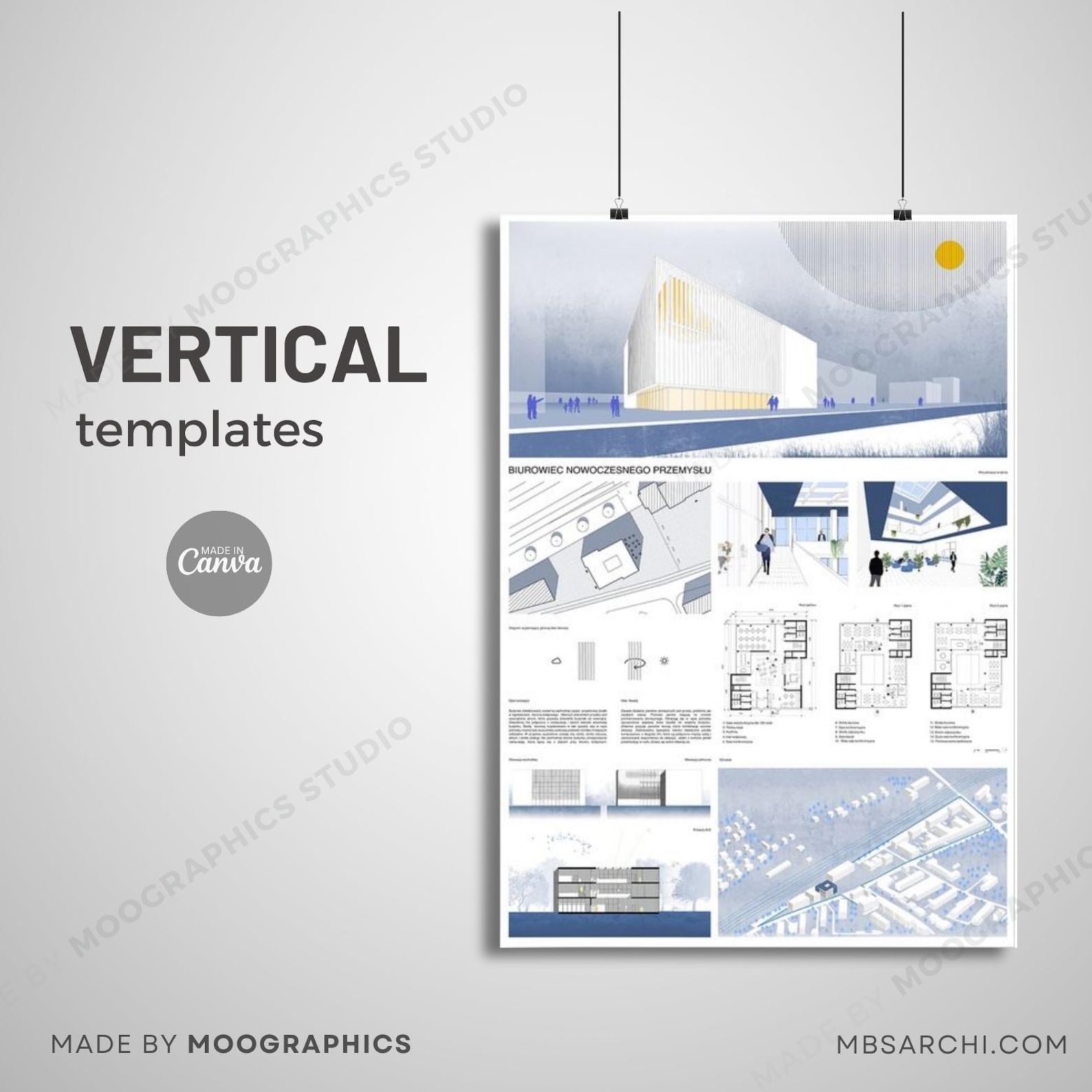 Architecture Presentation Board Template | A1 Canva Layout ...