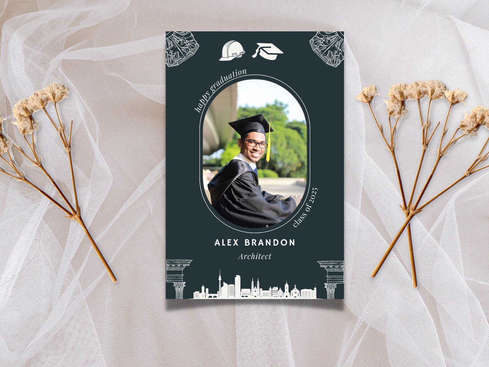 Architect Graduation Card | Elegant Graduation Canva Design | Editable ...