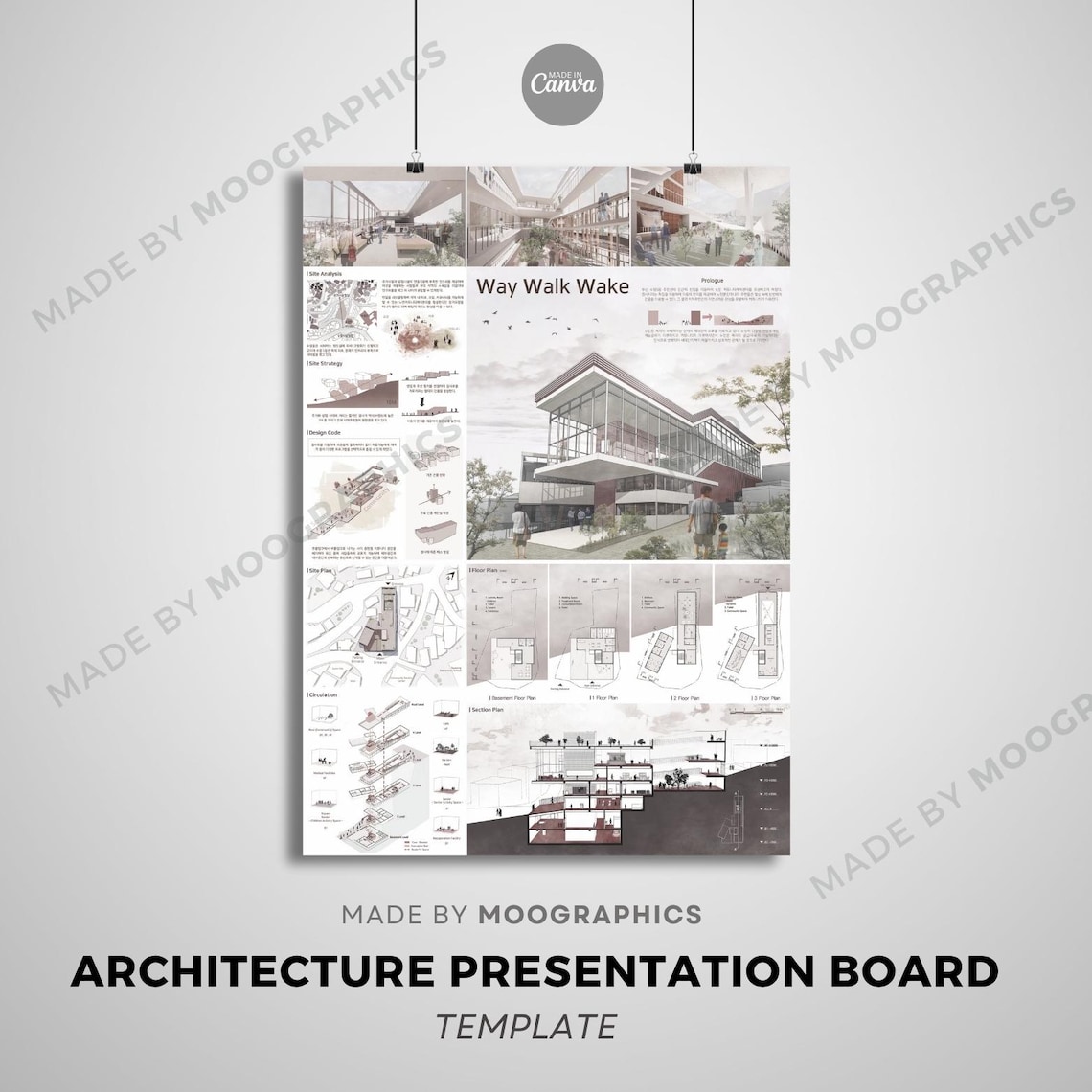 Modèle de tableau de présentation d'architecture : mise en page A1 ...