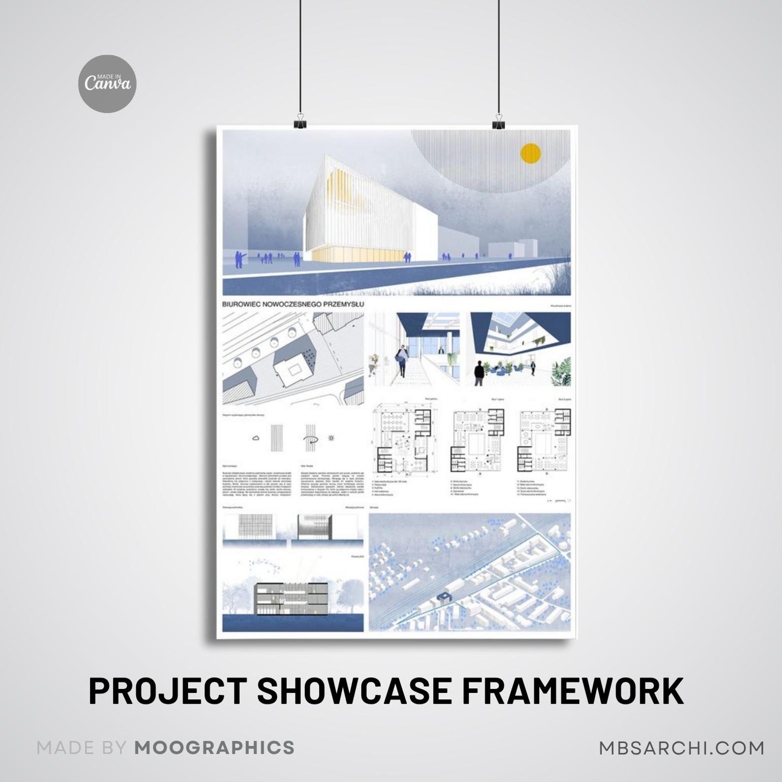 Architecture Presentation Board Template | A1 Canva Layout ...